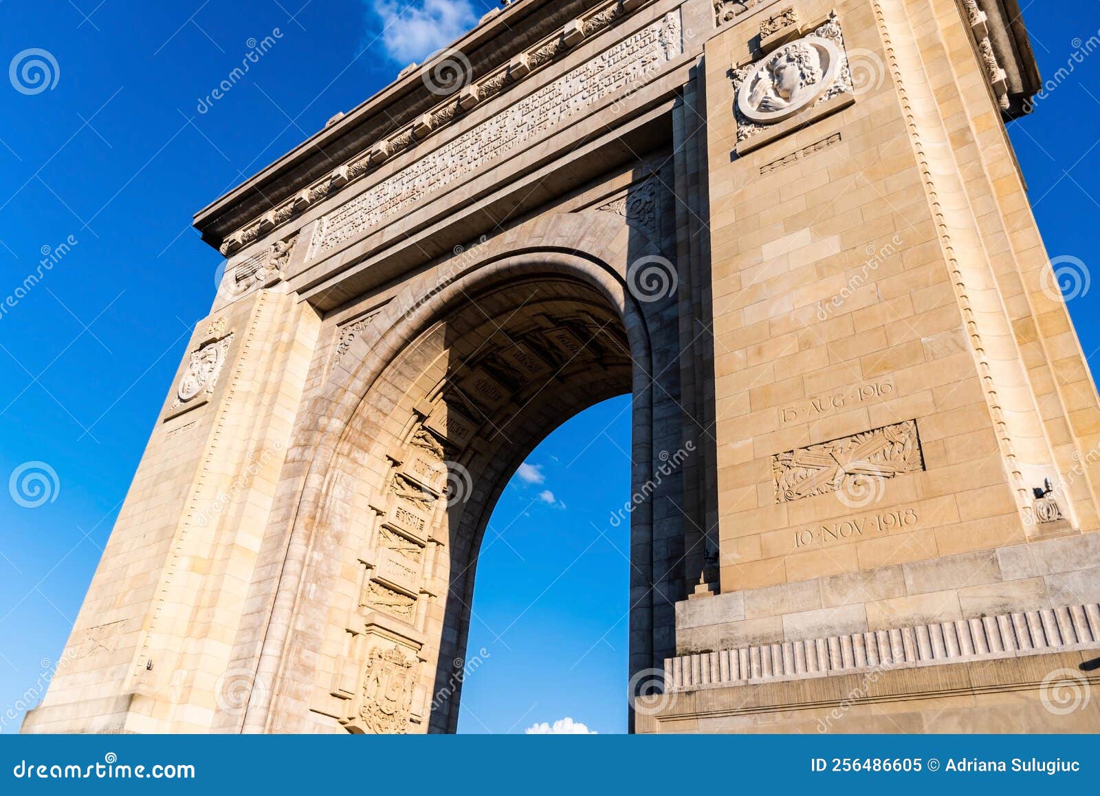Arch of Triumph Arcul De Triumf Stock Image - Image of kiseleff ...