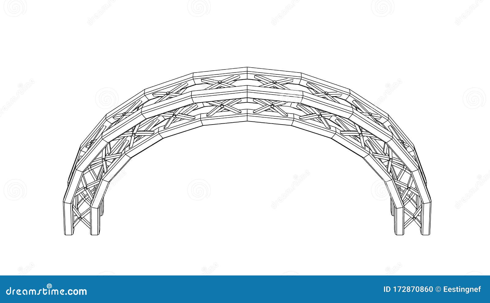 Arch Truss. Vector Outline Illustration Stock Vector - Illustration of ...