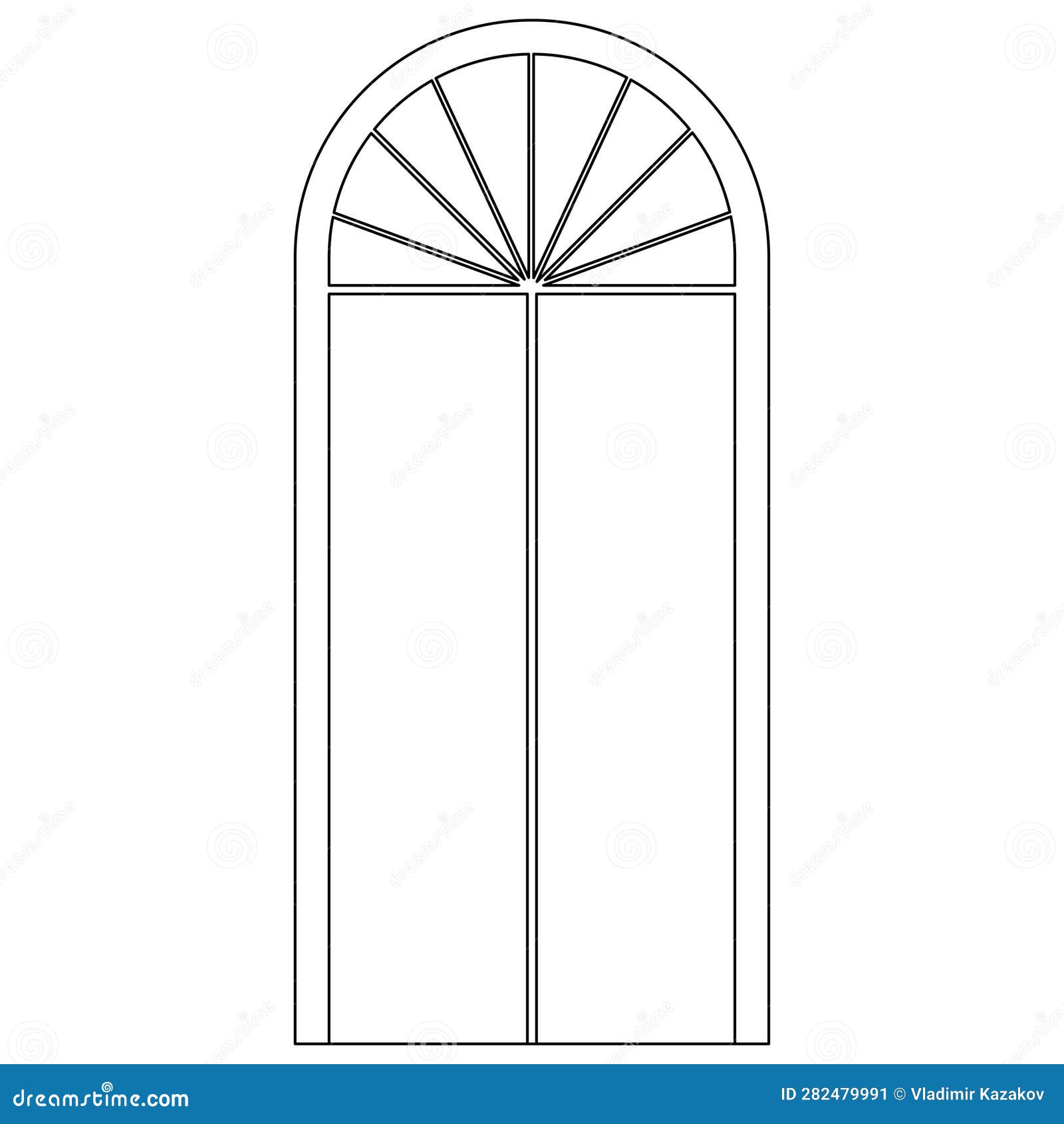 Arch Type Of Window Outline For House Isolated On White Background ...