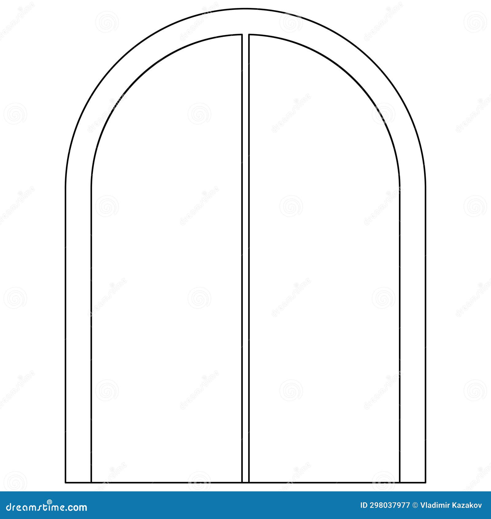 Arch Type Of Window Outline For House Isolated On White Background ...