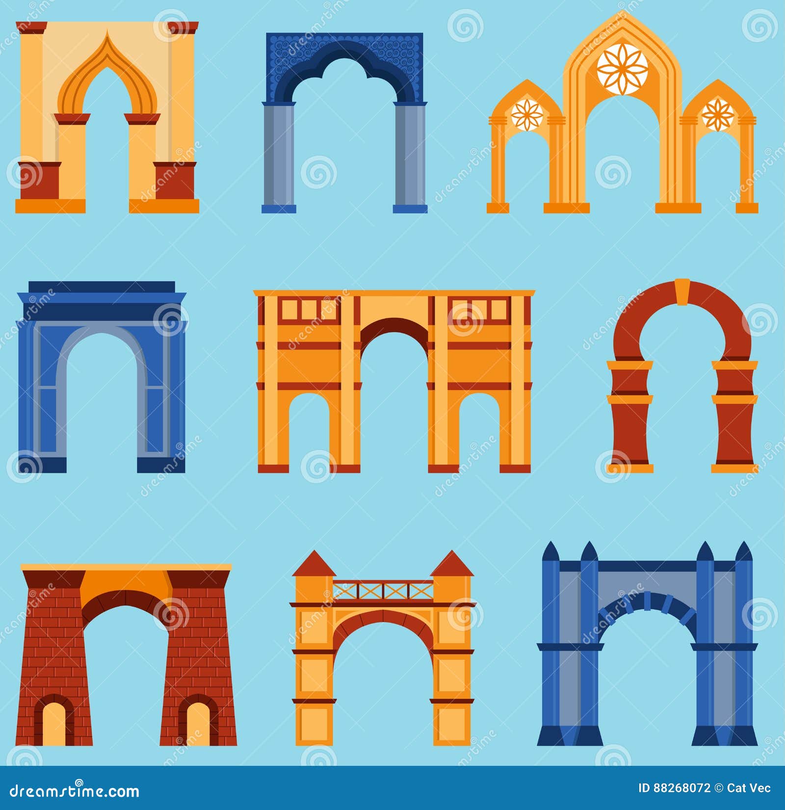 Arch Vector Construction Illustration Stock Vector - Illustration of ...