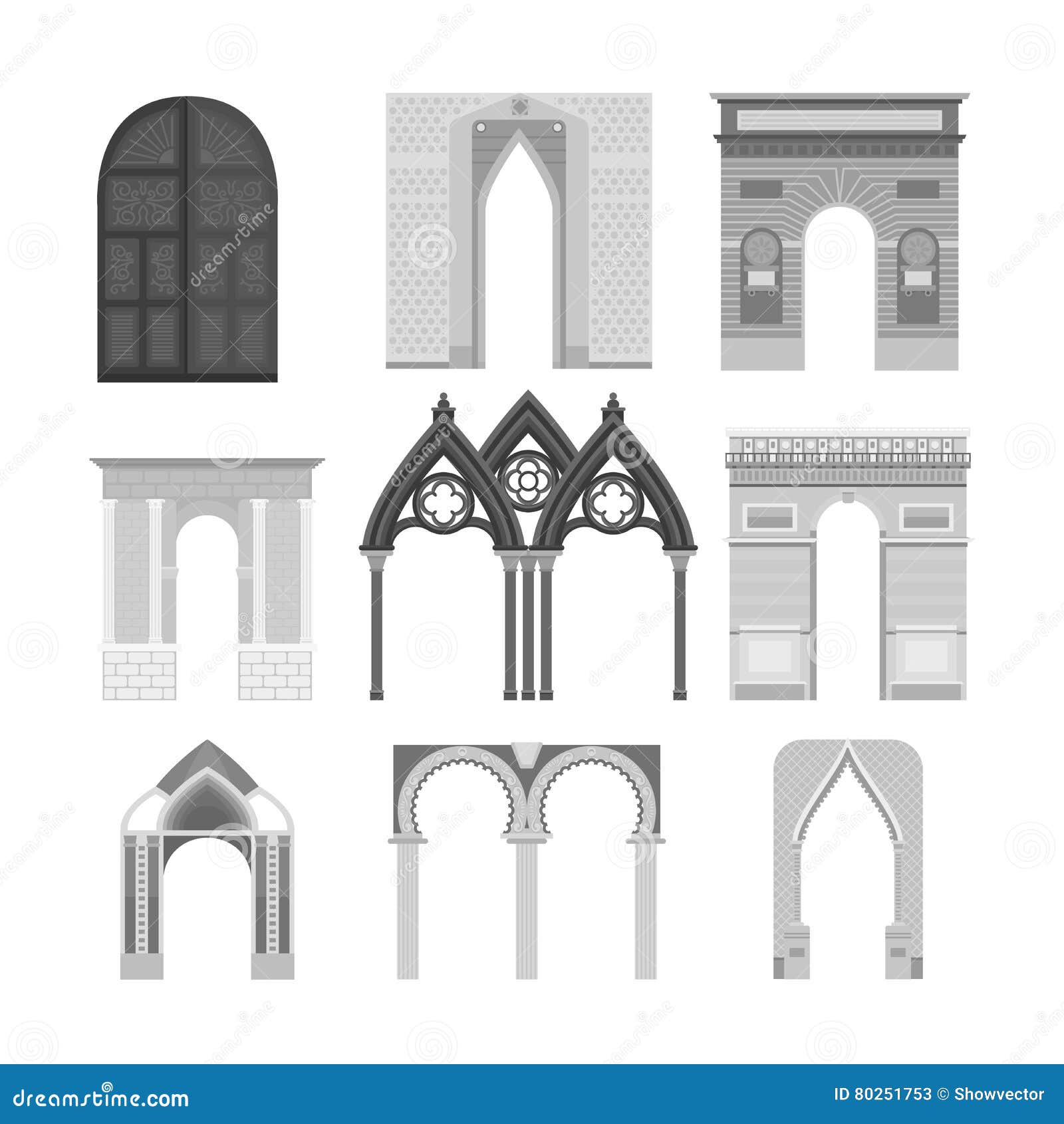 Arch Vector Construction Illustration Stock Vector - Illustration of ...