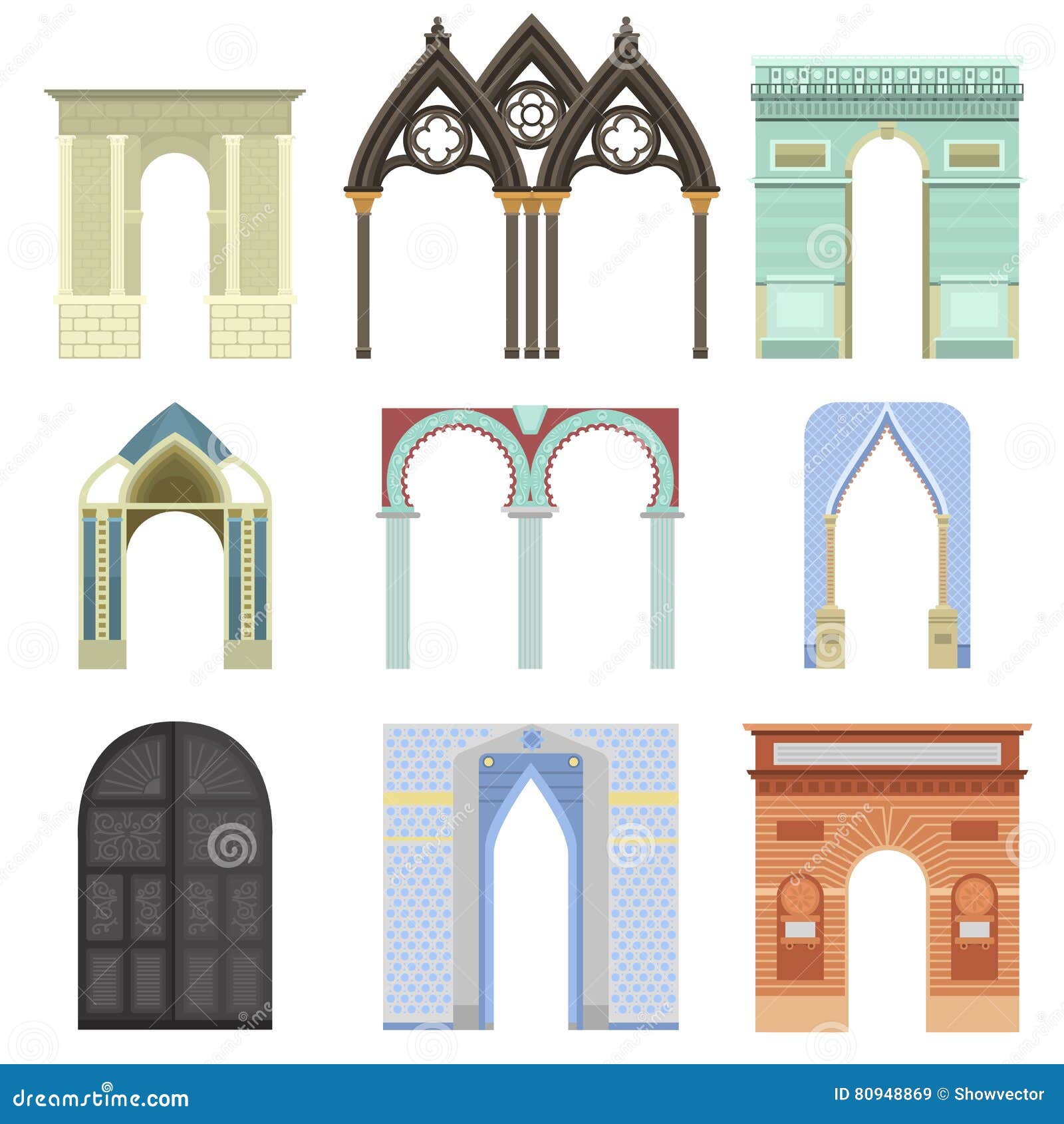 Arch Vector Construction Illustration Stock Vector - Illustration of ...