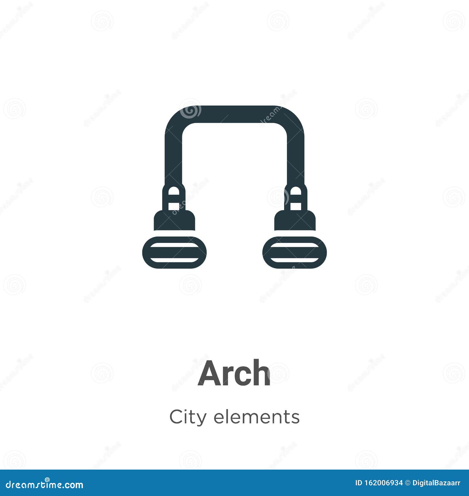 Arch Vector Icon on White Background. Flat Vector Arch Icon Symbol Sign ...