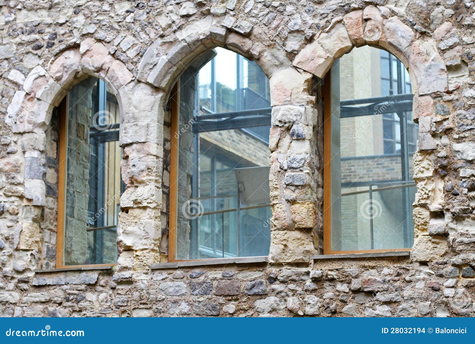 Arch windows stock photo. Image of three, arch, stones - 28032194