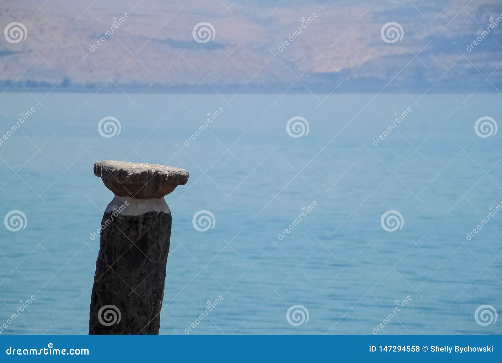 Archaeological Architectural Column Situated Alongside the Shore of the ...