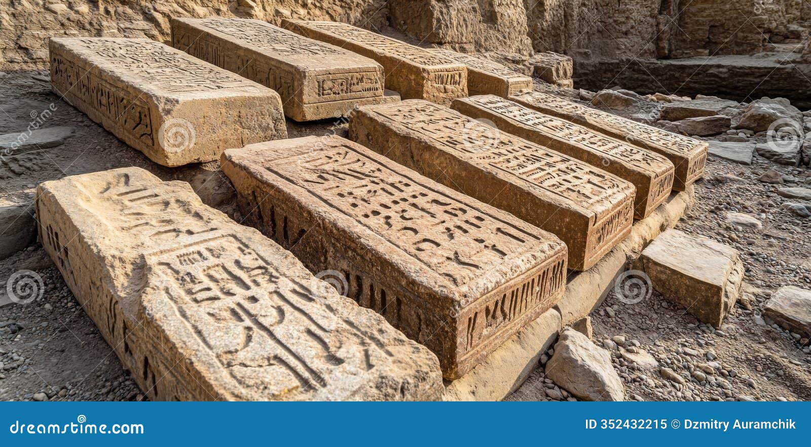 At the Archaeological Dig, Old Tablets with Worn Cuneiform Writing Were ...