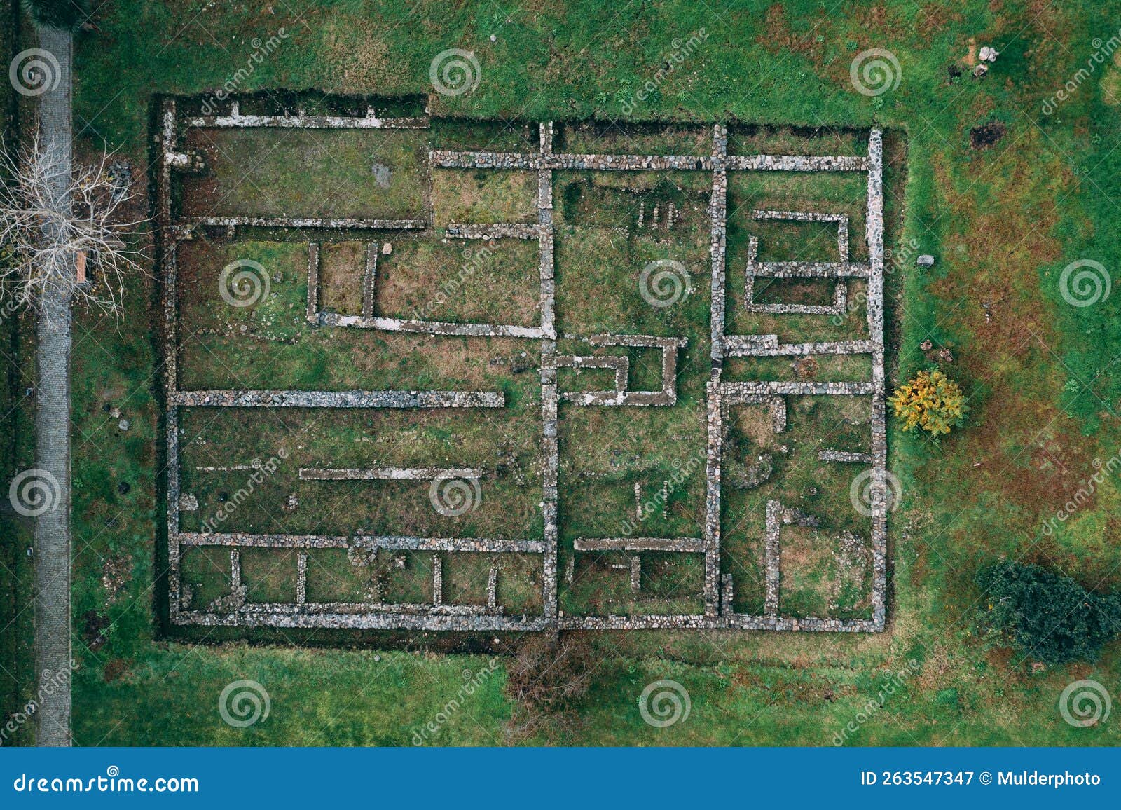 Archaeological Excavations of Ancient Ruins, Directly Above Drone View ...