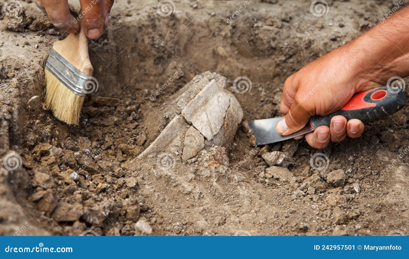 Archaeological Excavations, Archaeologists Work, Dig Up an Ancient Clay ...