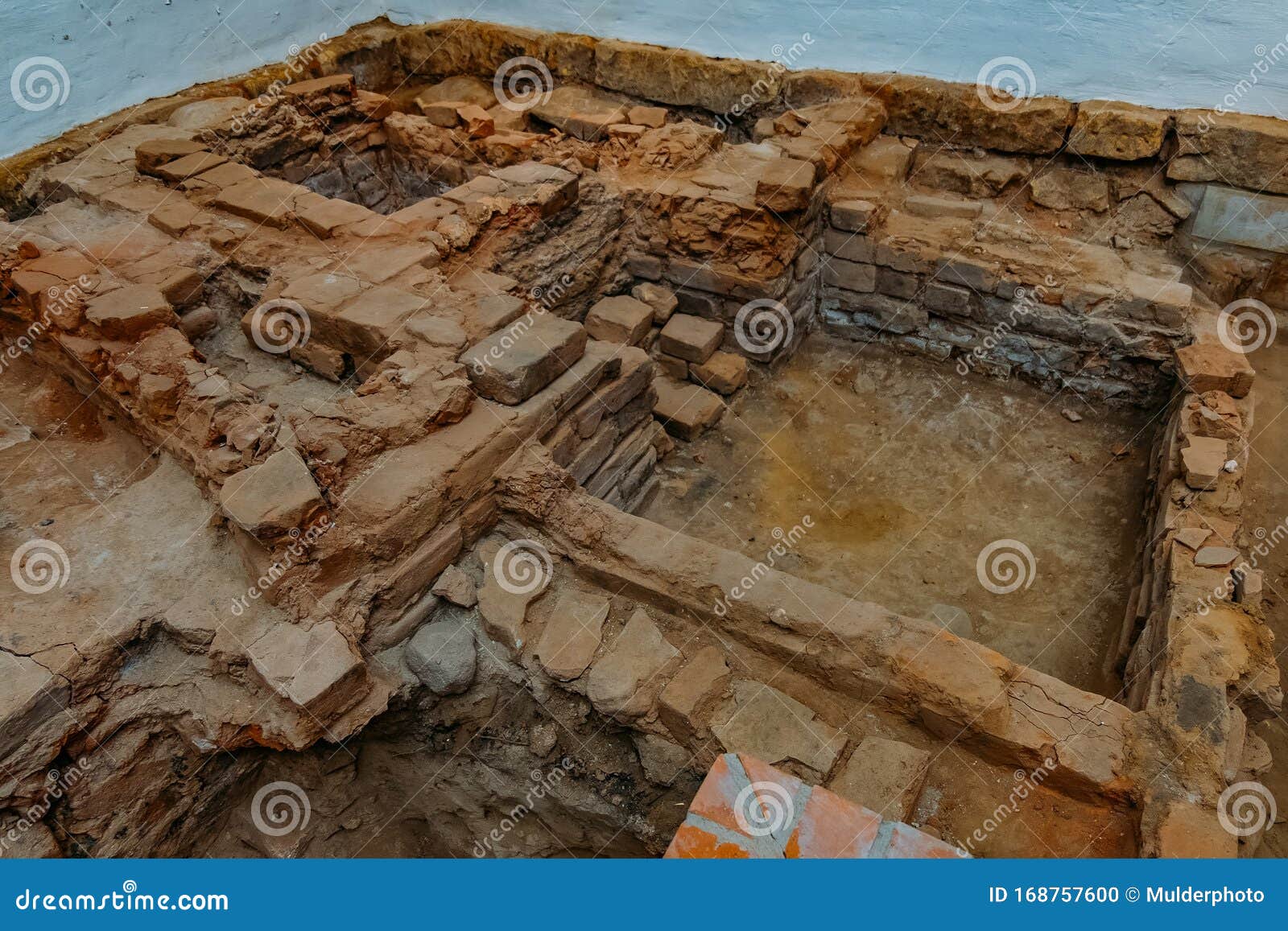 Archaeological Excavations. Remnants of Ruined Ancient Buildings Stock ...