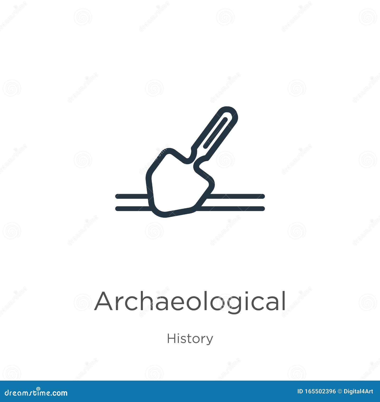 Archaeological Icon. Thin Linear Archaeological Outline Icon Isolated ...