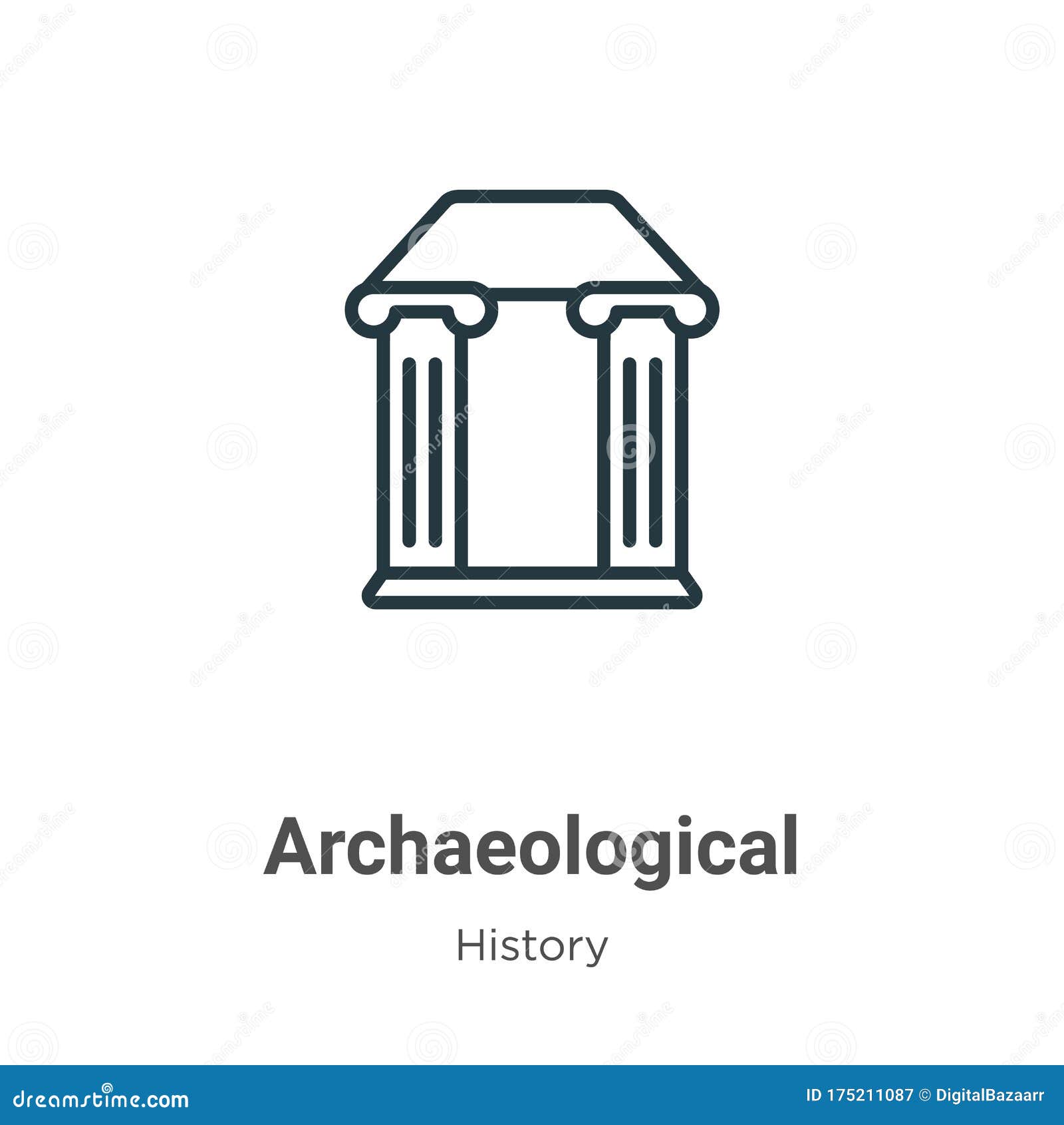 Archaeological Outline Vector Icon. Thin Line Black Archaeological Icon ...