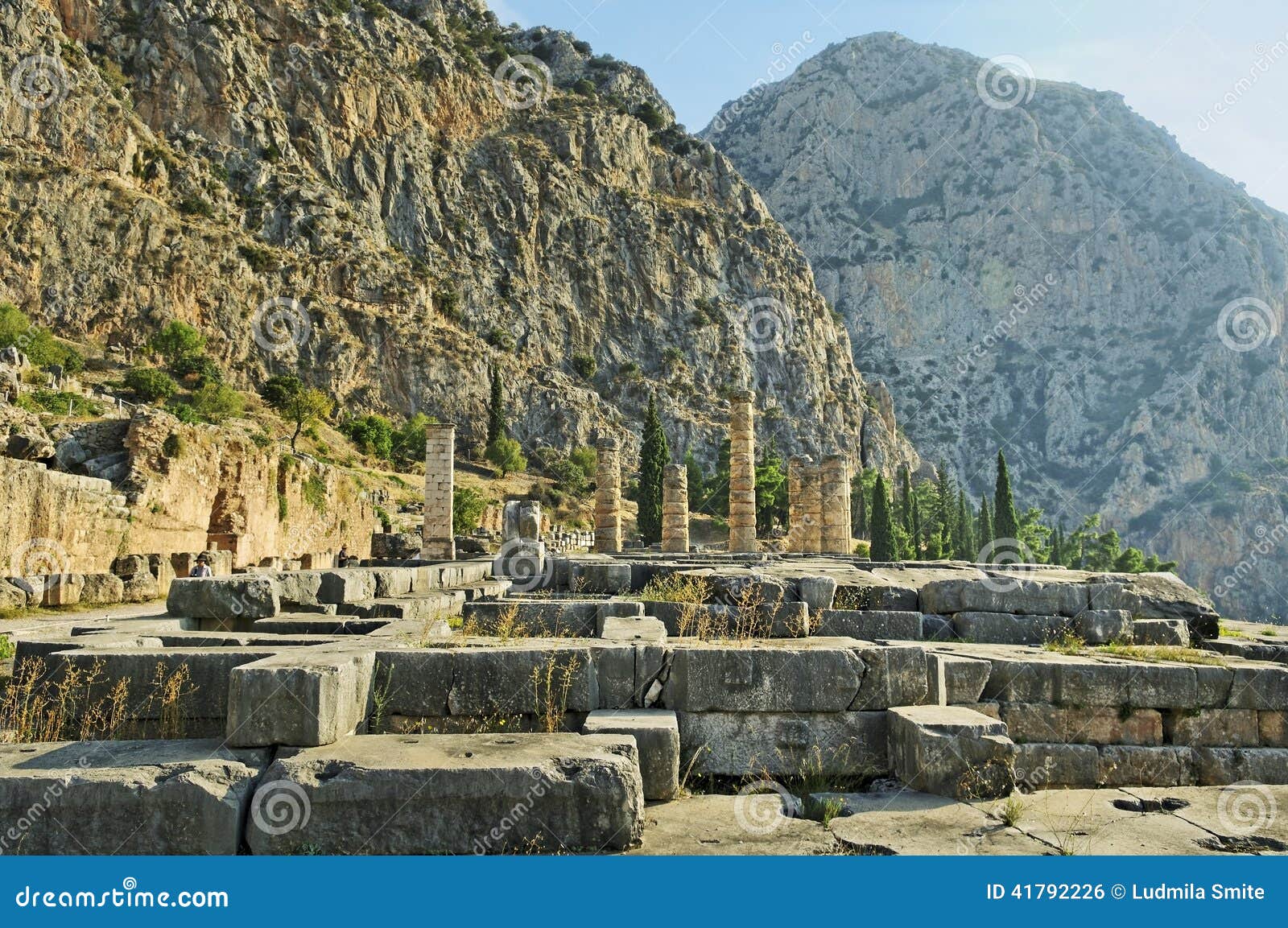 The Archaeological Ruins of Delphi in Greece Stock Photo - Image of ...