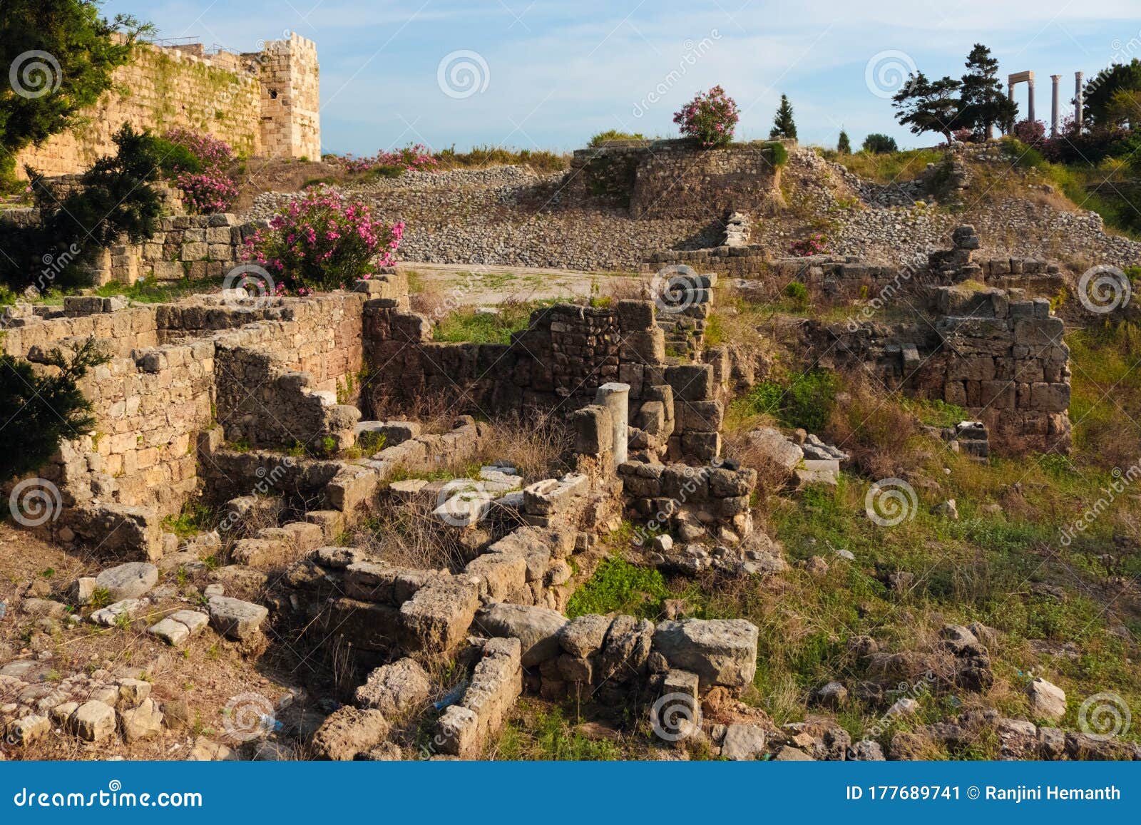 Byblos Ruins in Lebanon stock image. Image of scenic - 177689741