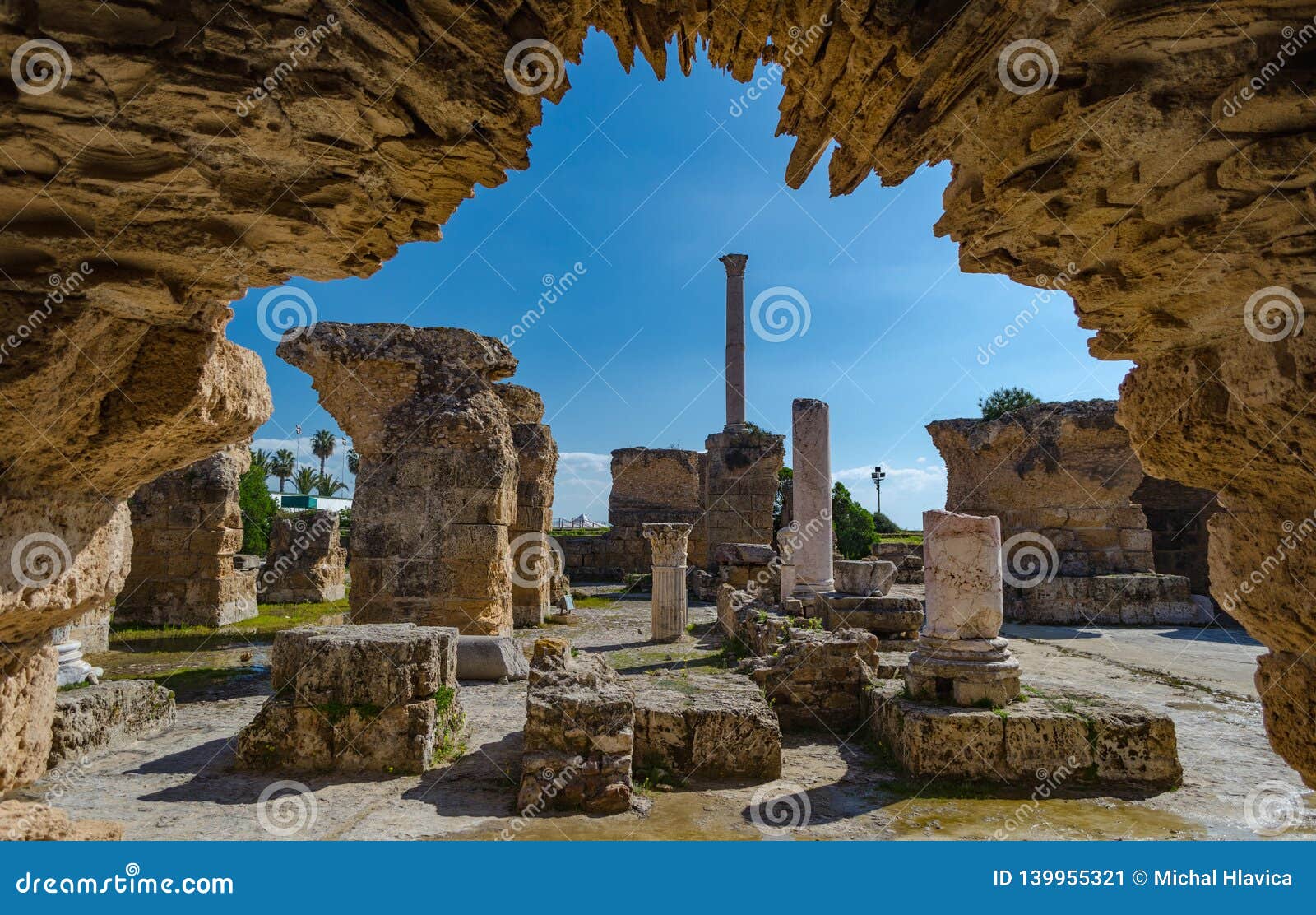 Archaeological Site of Carthage. Ruins of Carthage. Stock Image - Image ...