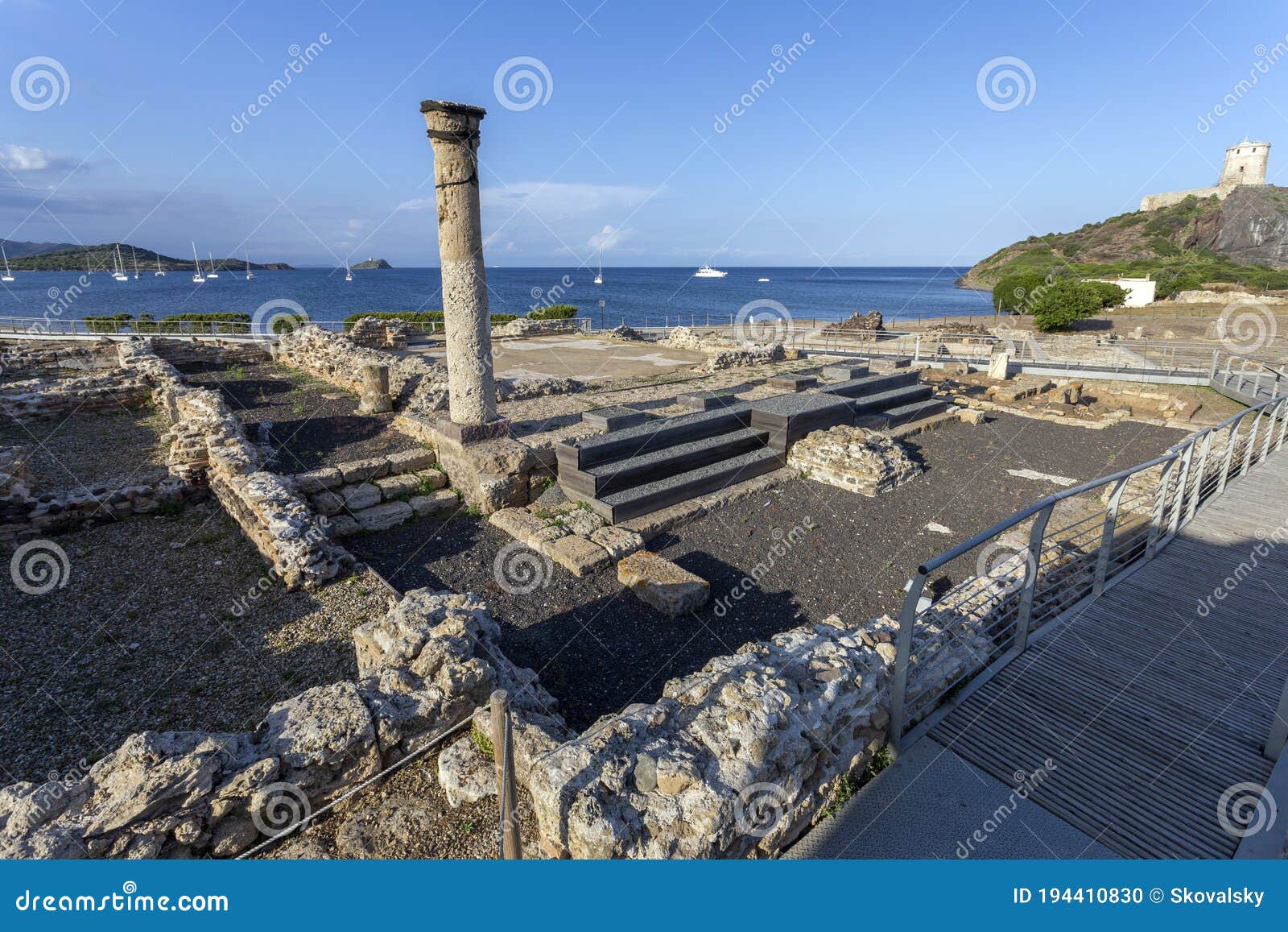 Archaeological Site of Nora, Italy Stock Photo - Image of roman ...