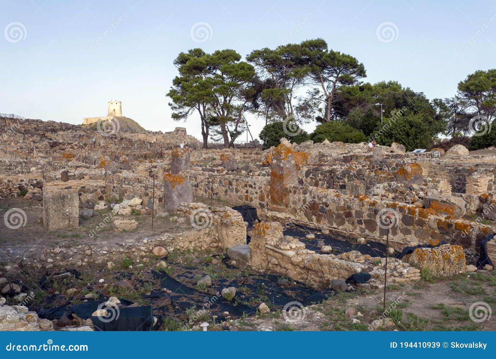 Archaeological Site of Nora, Italy Stock Image - Image of nautical ...