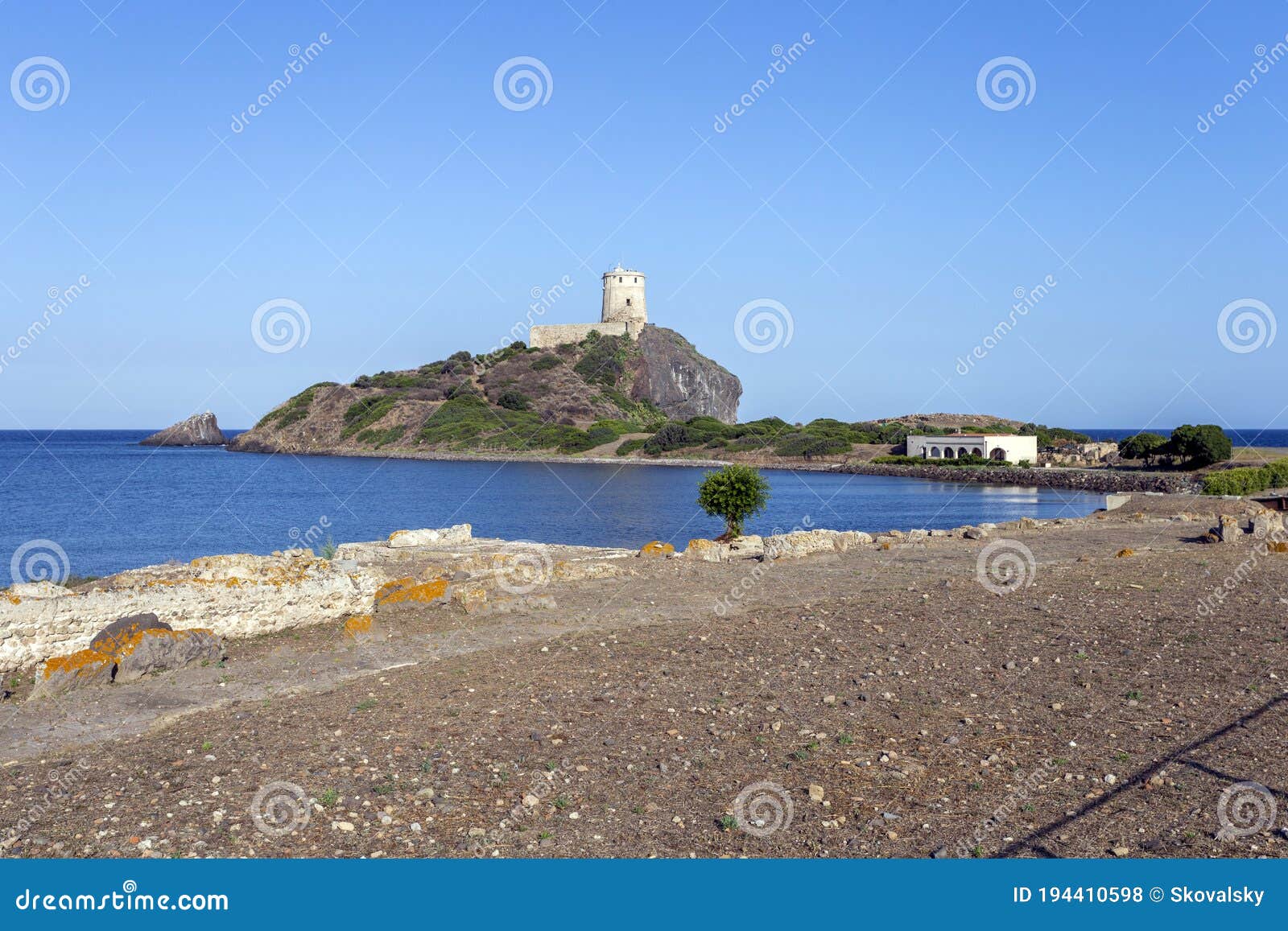 Archaeological Site of Nora, Italy Stock Photo - Image of landscape ...