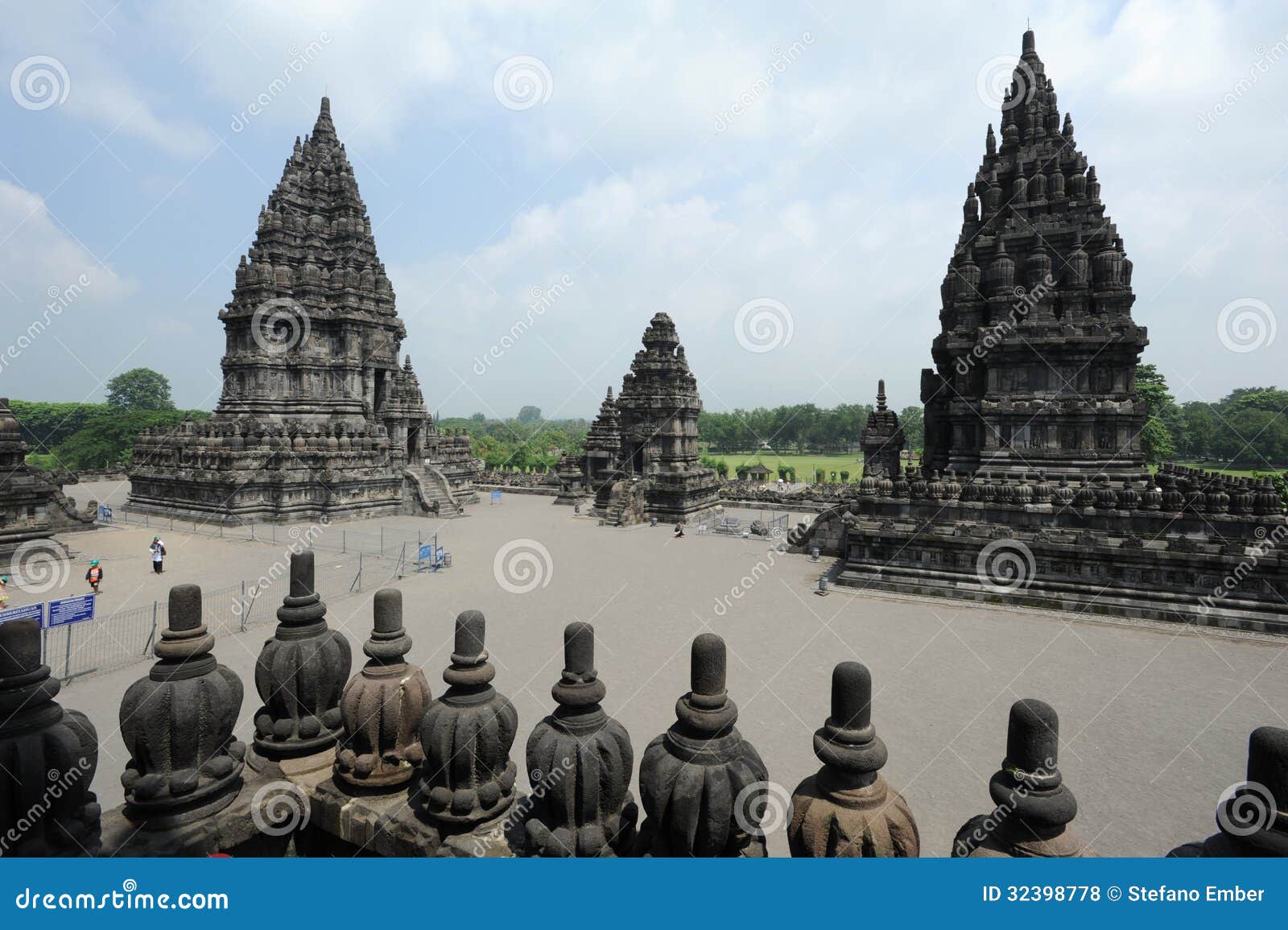 Archaeological Site of Prambanan on the Island of Java Stock Photo ...