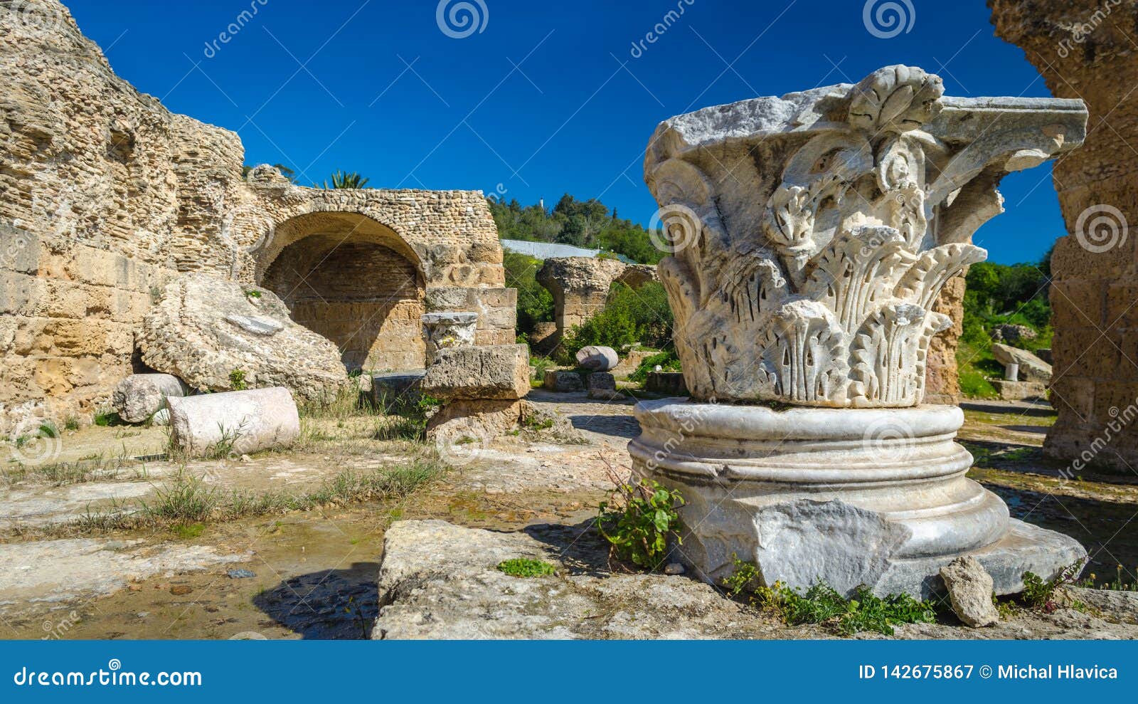 Archaeological Site - Ruins of Carthage at Baths of Antoninus Stock ...