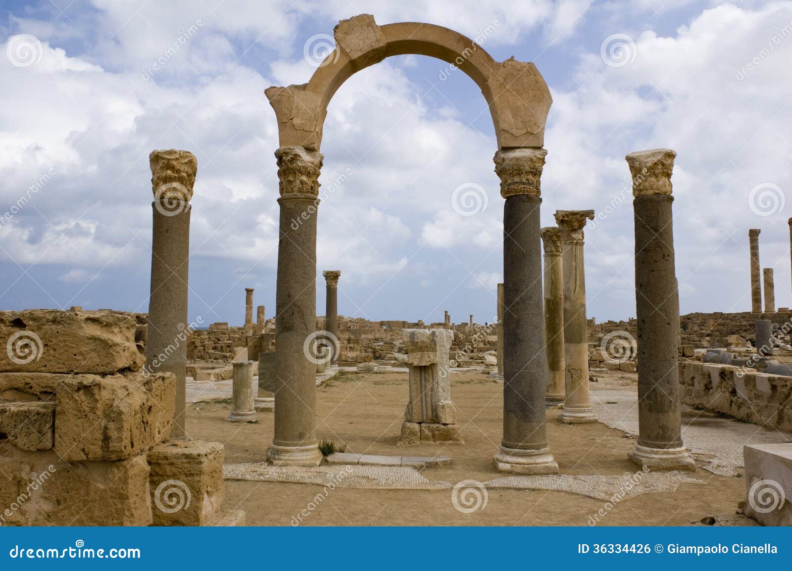 Archaeological Site of Sabratha Stock Photo - Image of archaeological ...