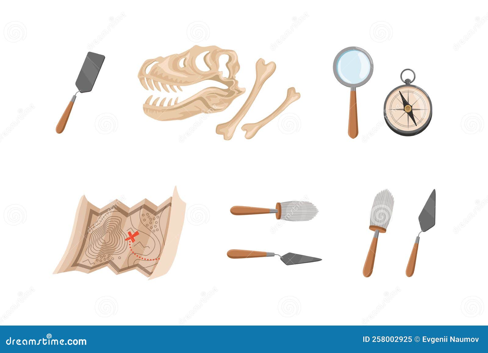 Archaeological Tools Set. Instruments for Excavating Historical ...