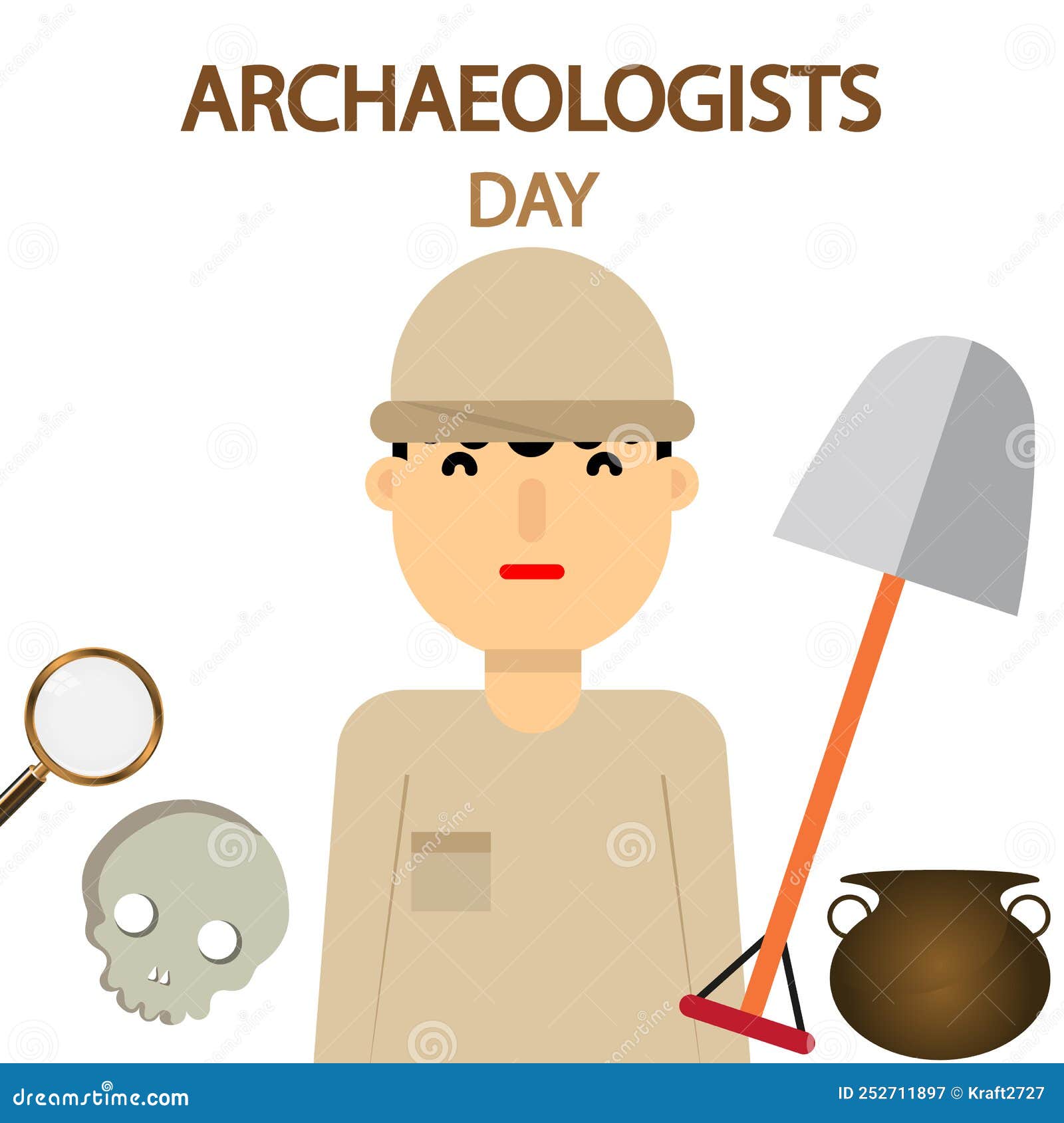 Archaeologists Day Ancient Excavations Stock Vector - Illustration of ...