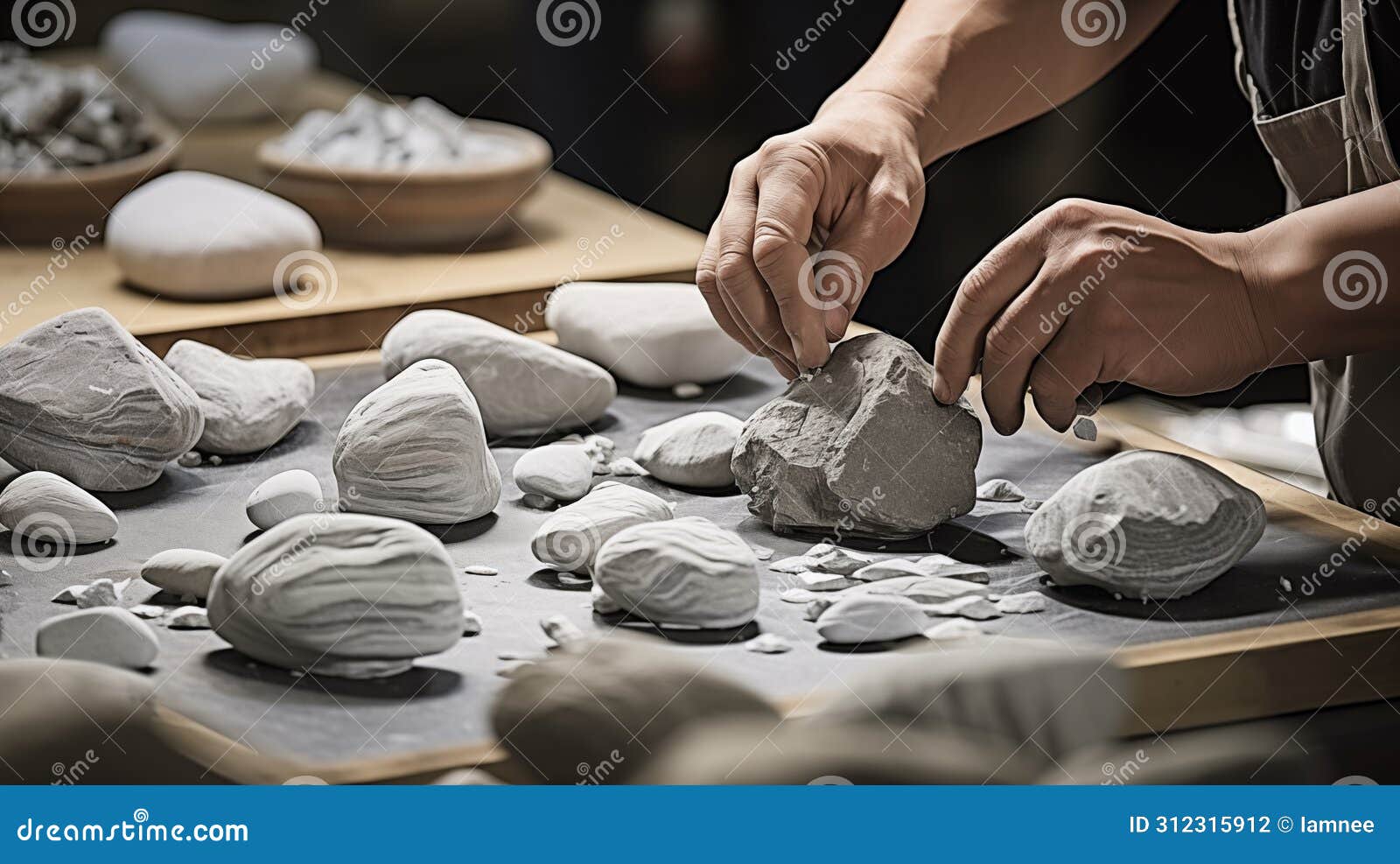 Archaeologists Inspecting Age and Type of Stones.AI Generated Stock ...