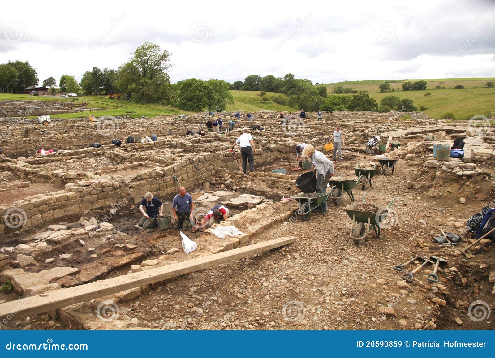 Archaeologists at Work at Roman Vindolanda Editorial Stock Image ...
