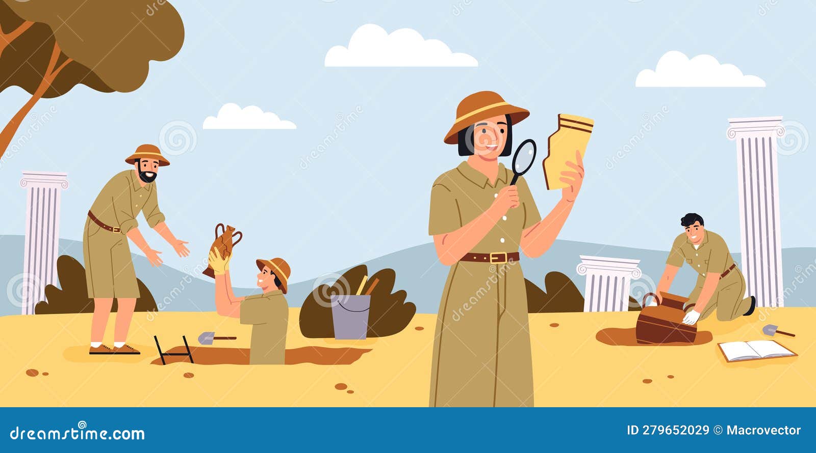 Archaeology and History Background Stock Vector - Illustration of ...