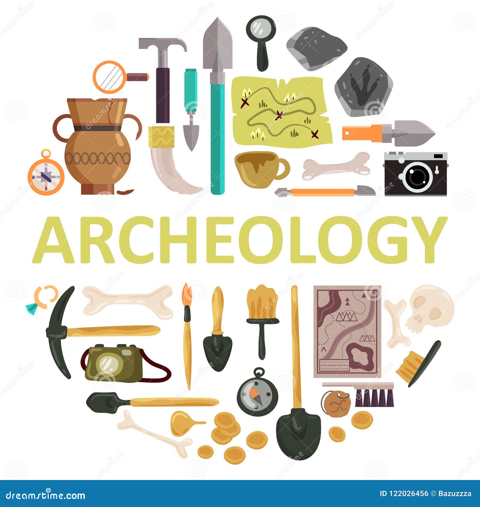 Archaeology Icon Set Vector Isolated Illustration Stock Vector ...