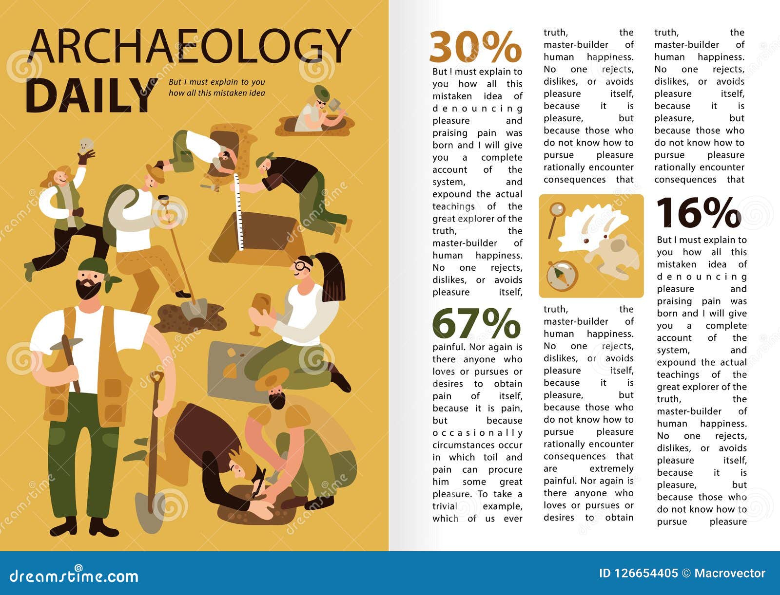 Archaeology Infographics stock vector. Illustration of character ...