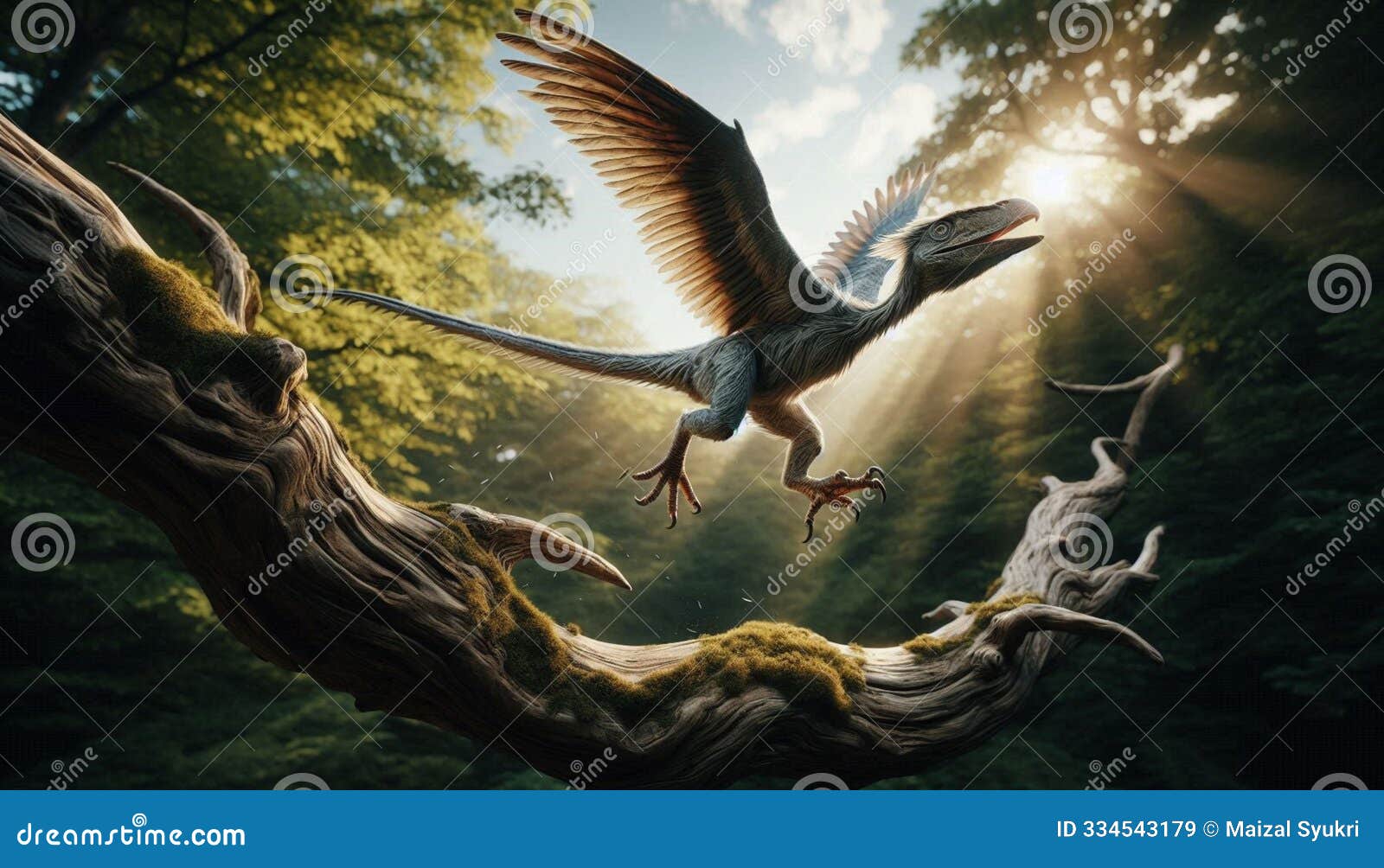 Archaeopteryx Taking Flight Stock Image - Image of blurred, vegetation ...