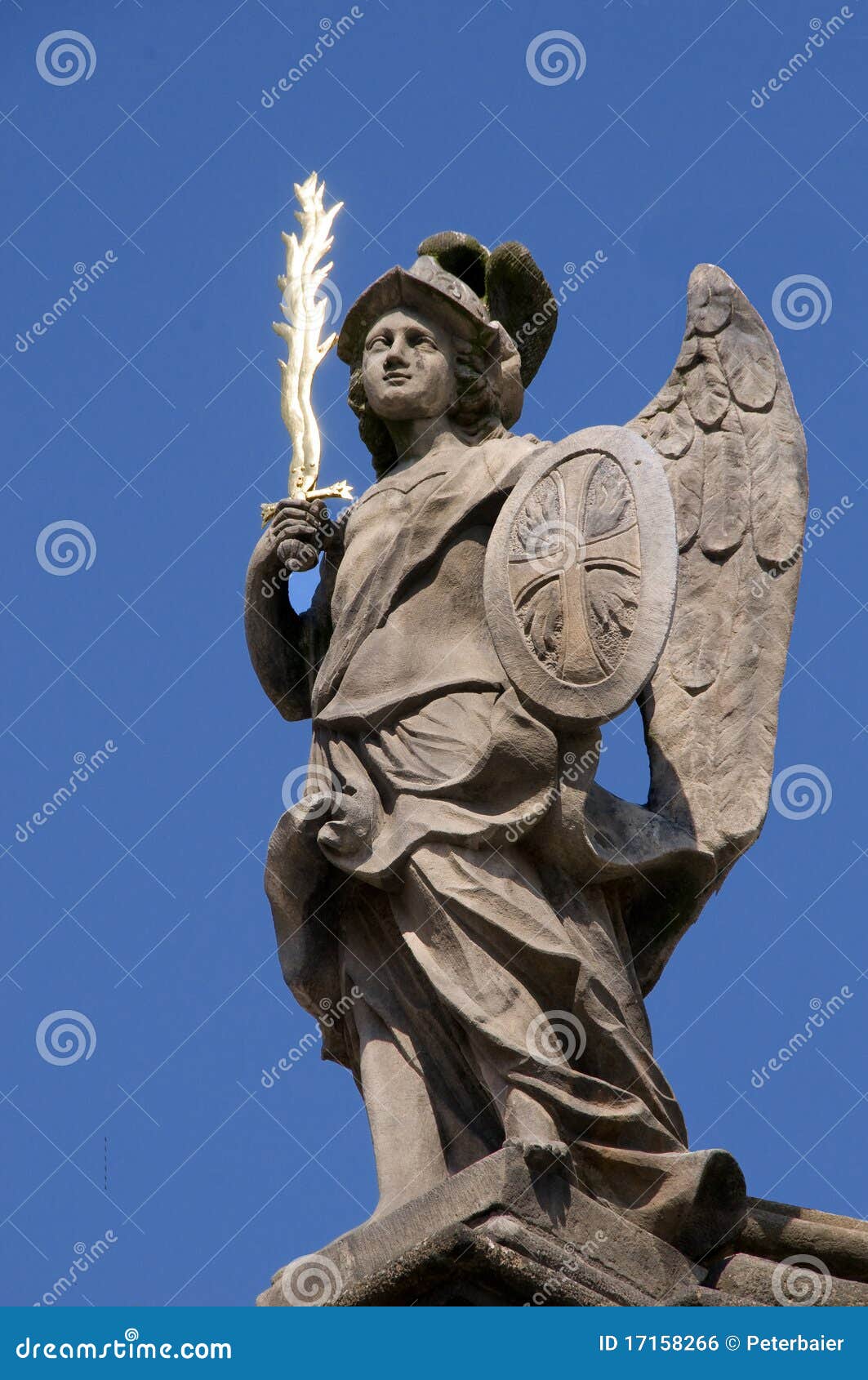 Archangel stock photo. Image of michael, stone, golden - 17158266