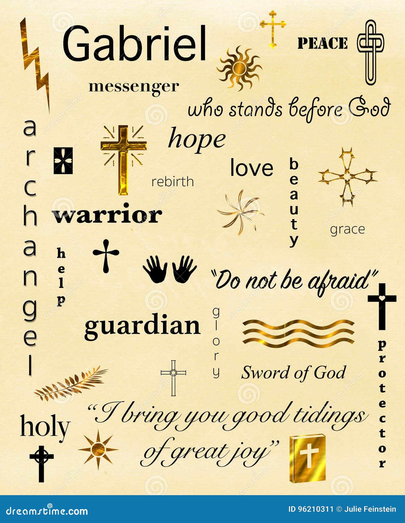 Archangel Gabriel Word Cloud Stock Illustration - Illustration of ...