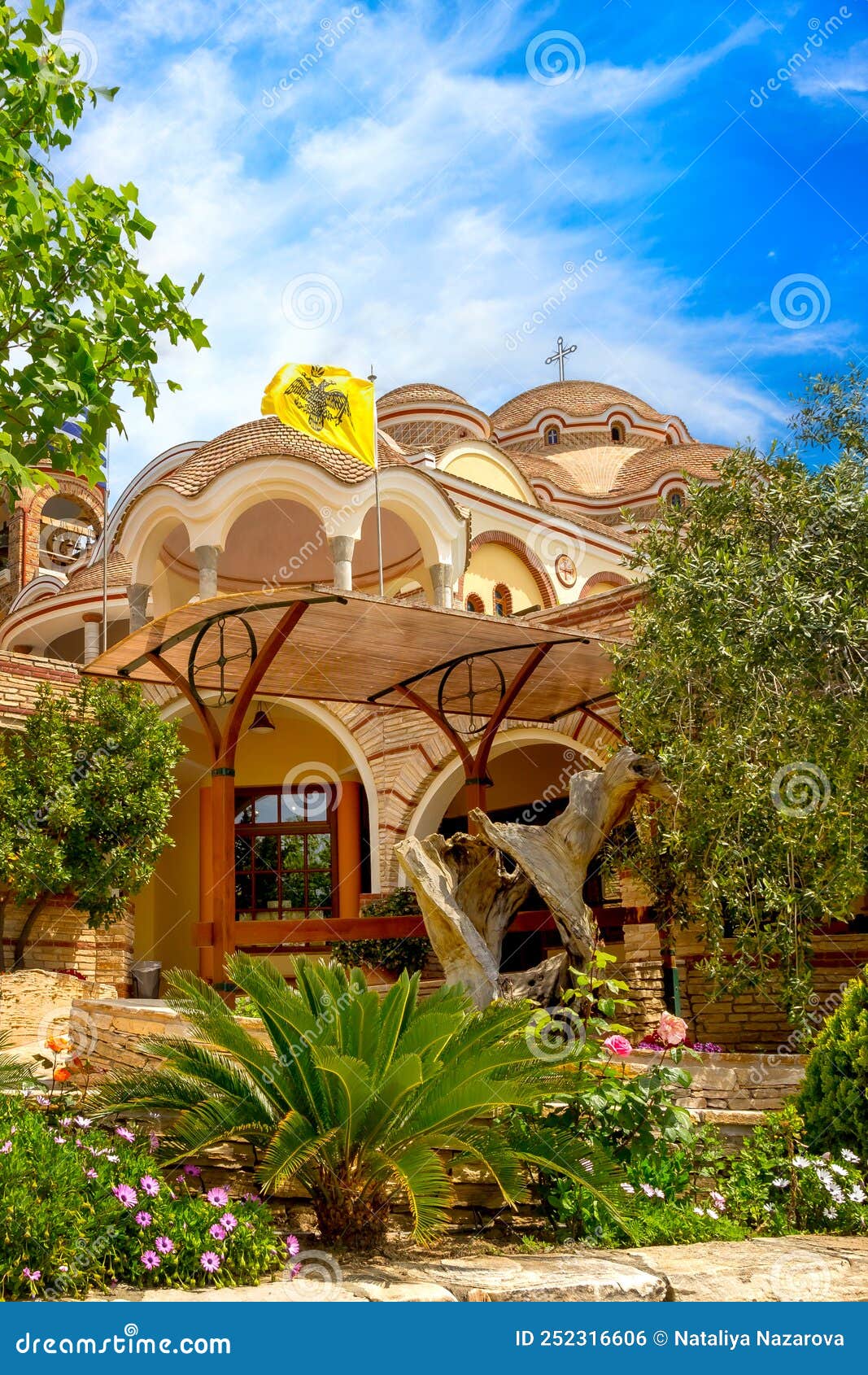 Archangel Michael Monastery in Thassos, Greece Stock Photo - Image of ...