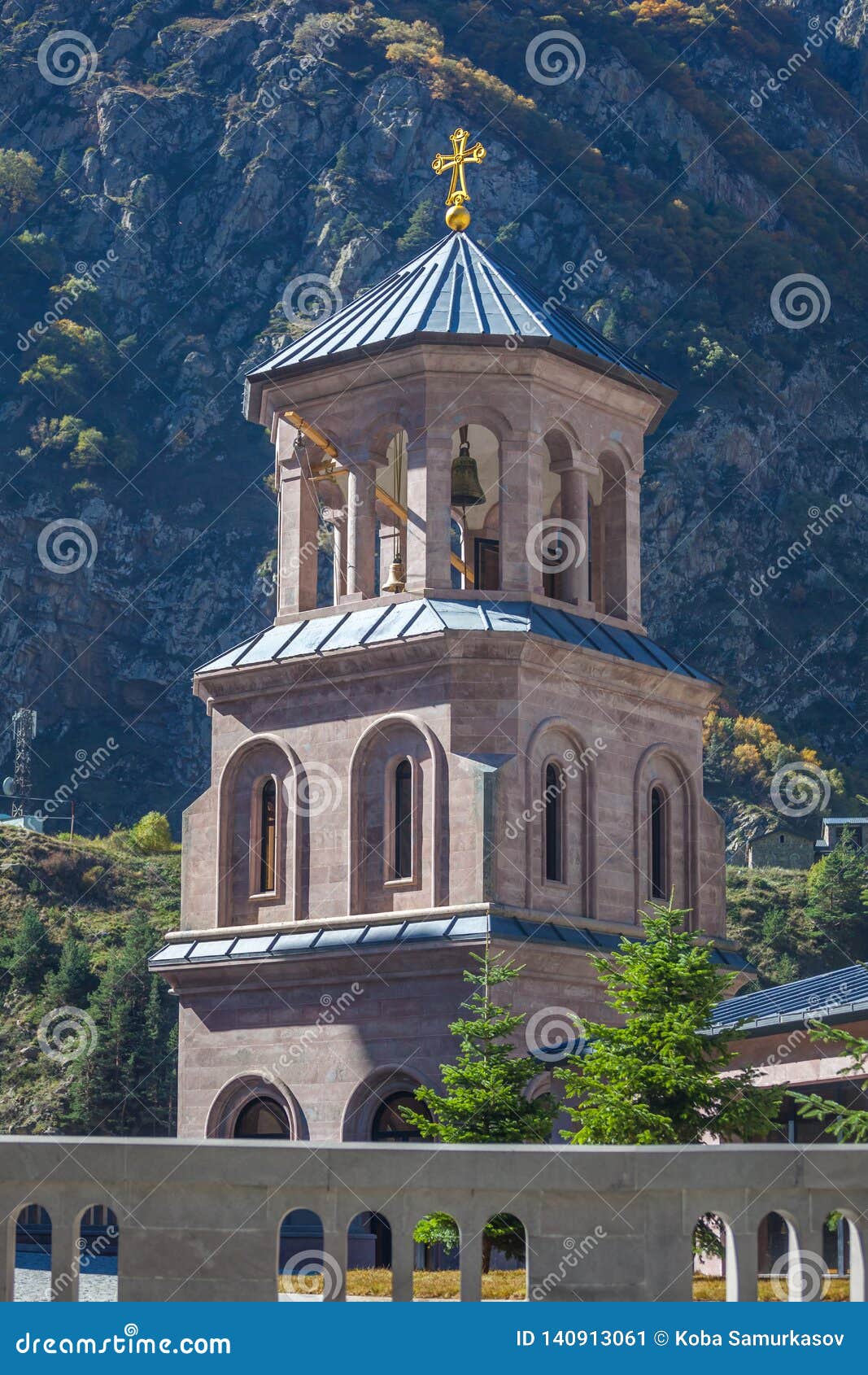 Archangel Monastery Complex Located in the Dariali Gorge Stock Image ...