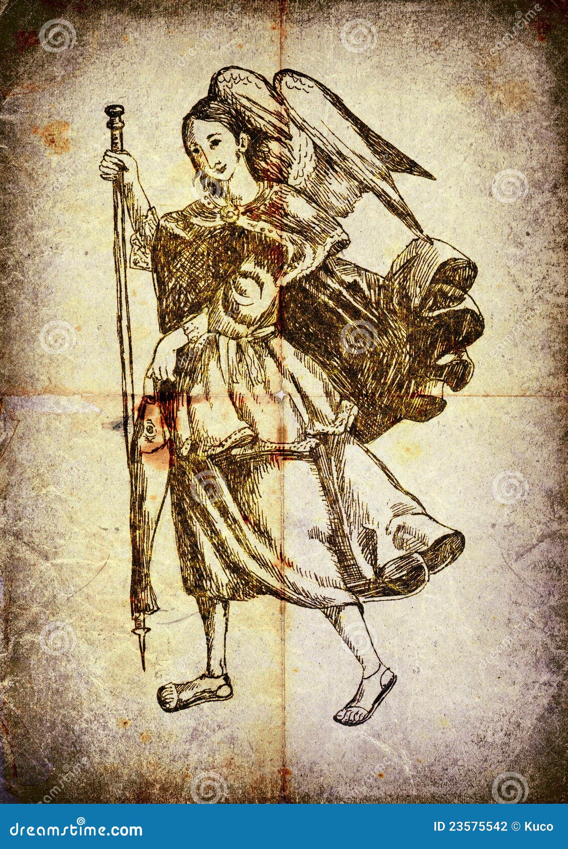 Archangel Rafael stock illustration. Illustration of draw - 23575542