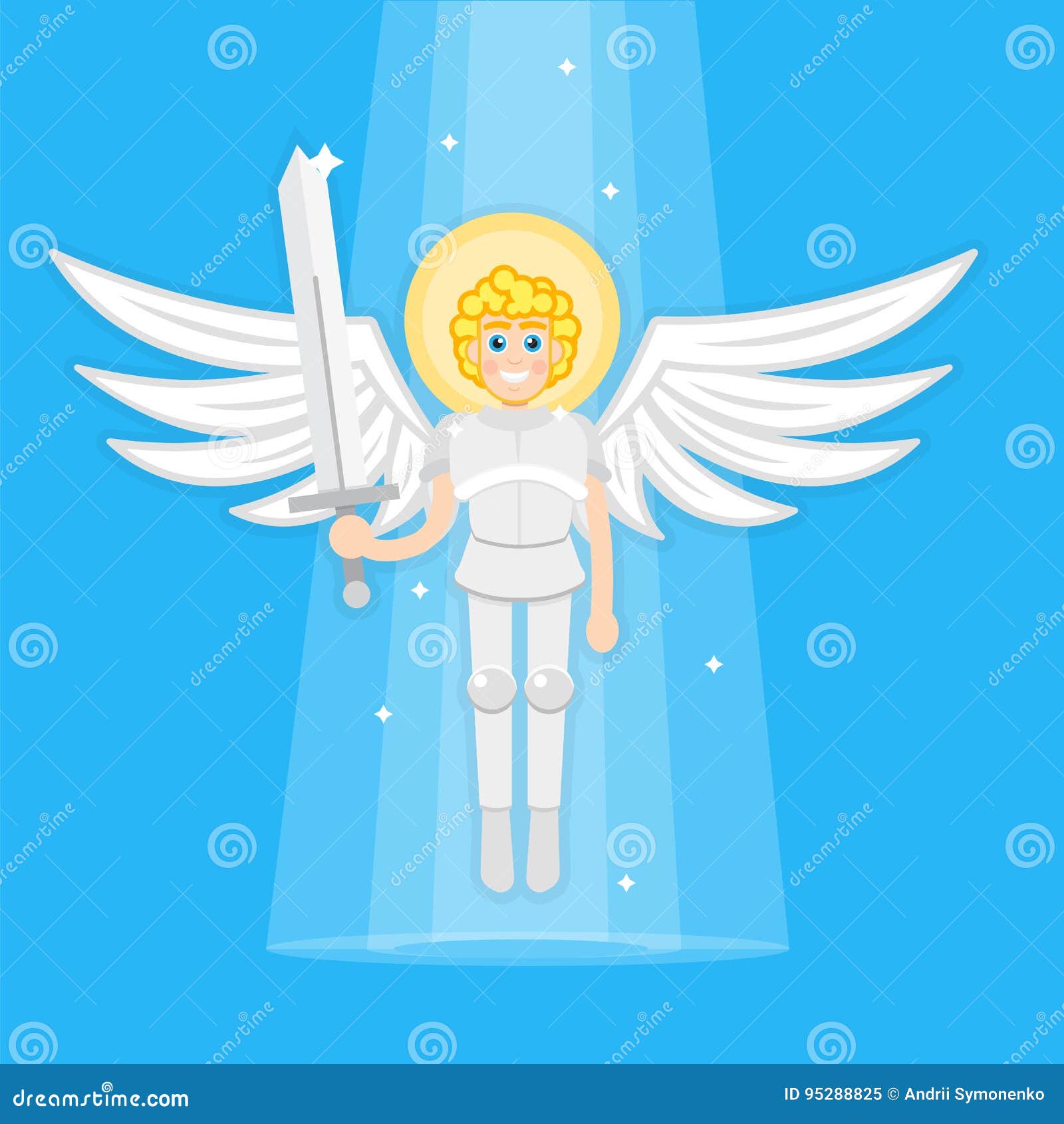 Archangel Sword Strike Cartoon Vector | CartoonDealer.com #116986701
