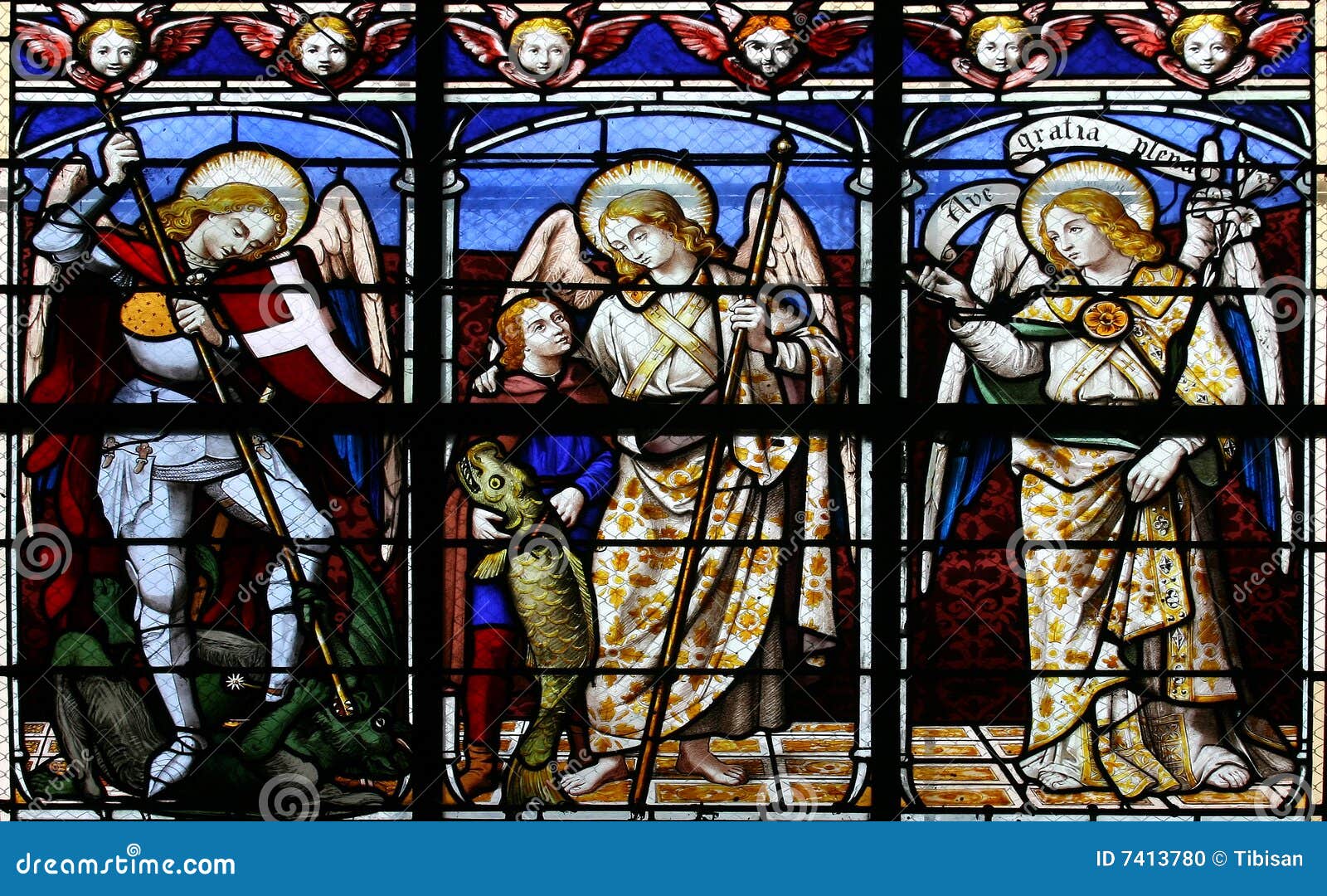 The Archangels (stained Glass Window) Editorial Image - Image of ...