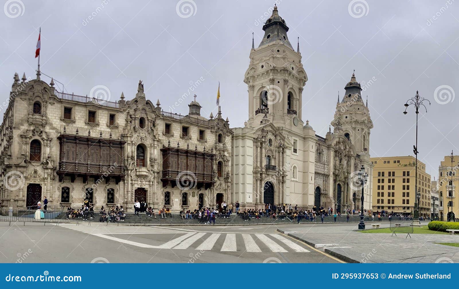 The Archbishop S Palace of Lima on the Main Square. Lima, Peru, October ...