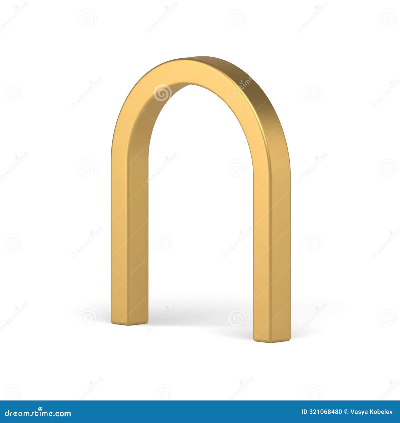 Arched Access Entrance Exit Curved Geometric Shape Golden Metallic ...