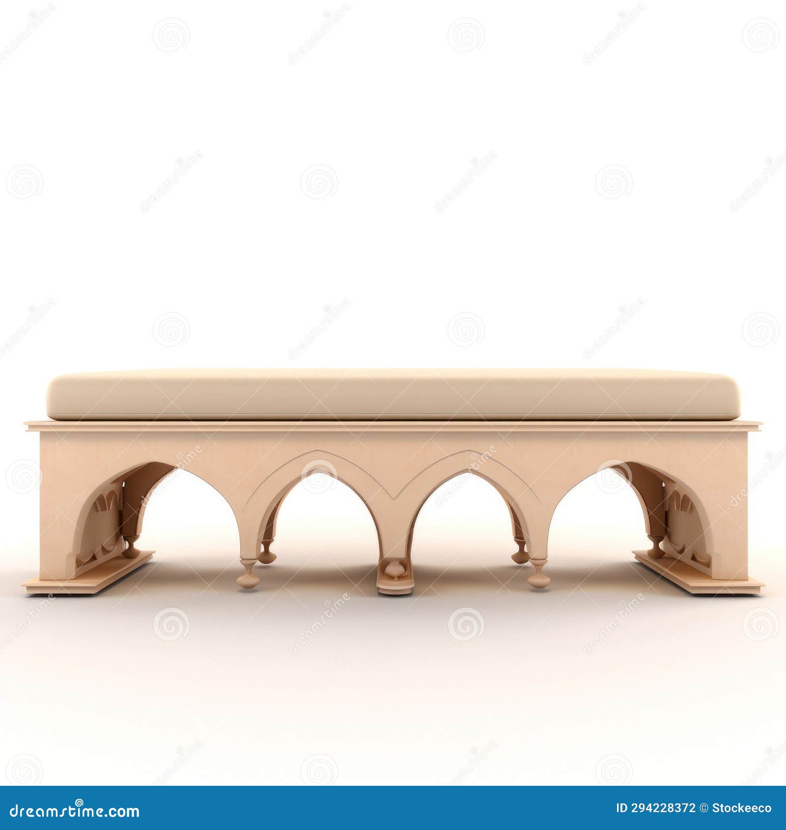 Arched Bench in Gothic Style with Ottoman Architecture - 3d Render ...