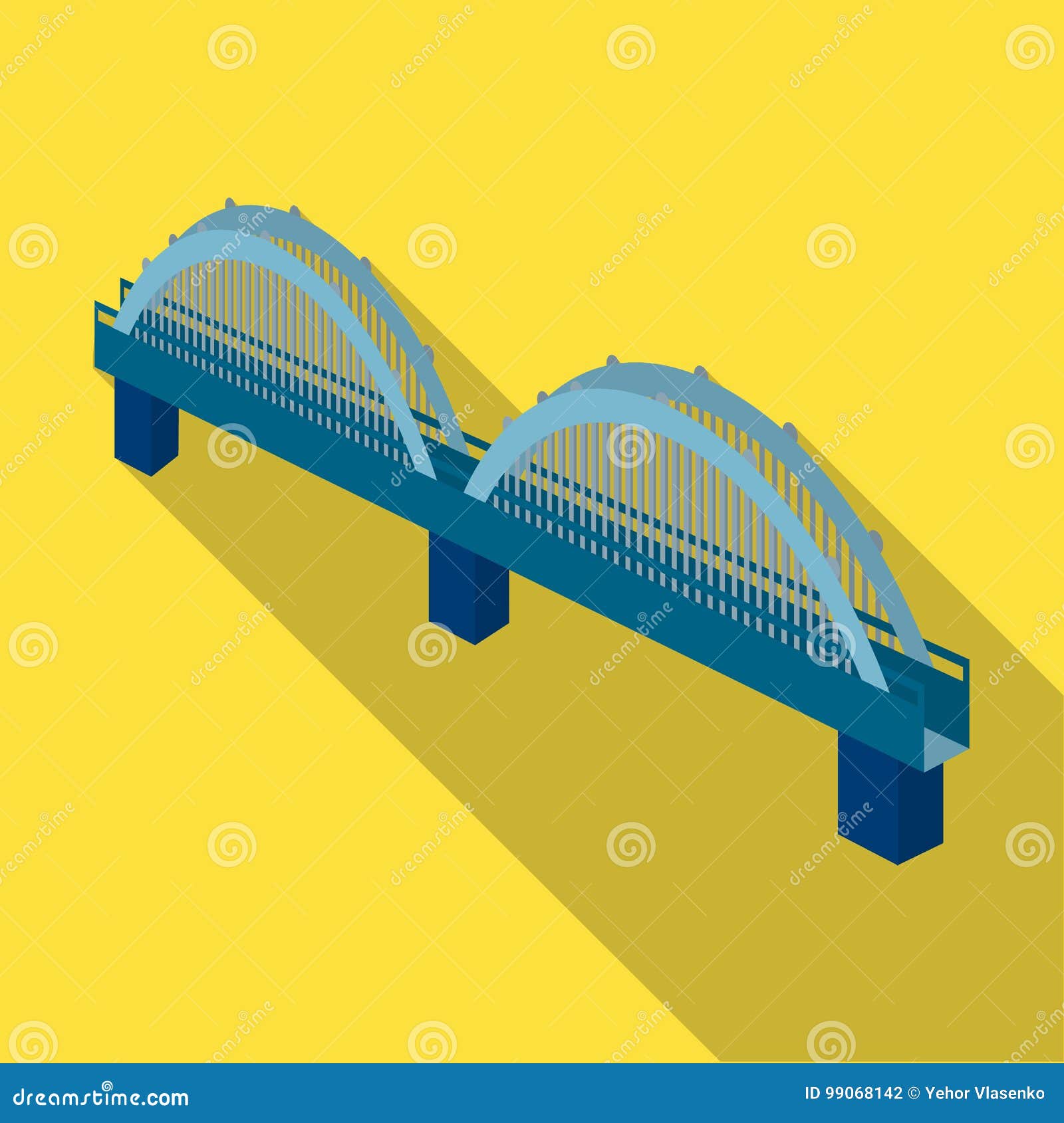 Arched Bridge Construction. Bridge Single Icon in Flat Style Vector ...