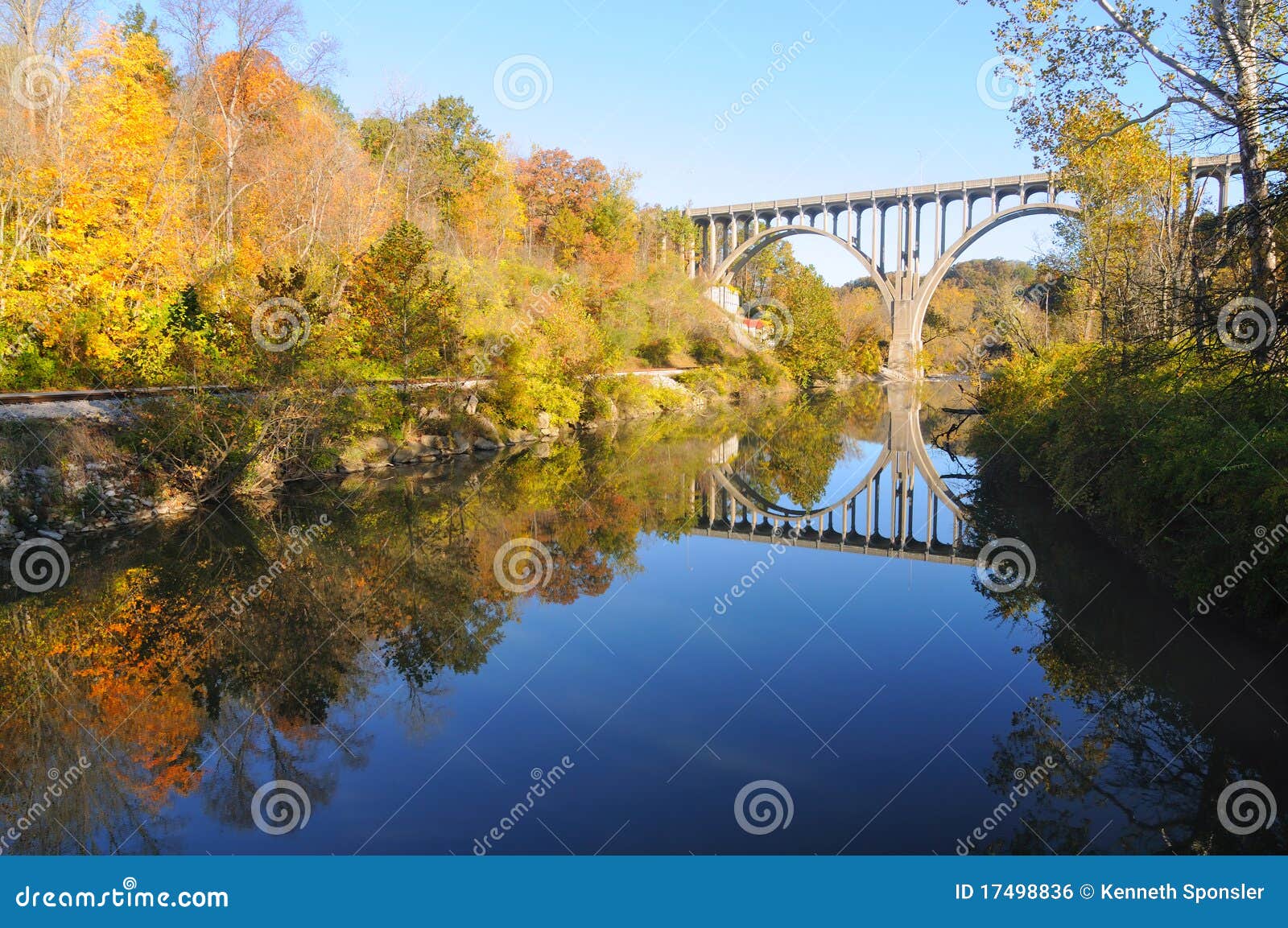 Arched Bridge Over Blue Water Stock Photo - Image of arch, outdoors ...