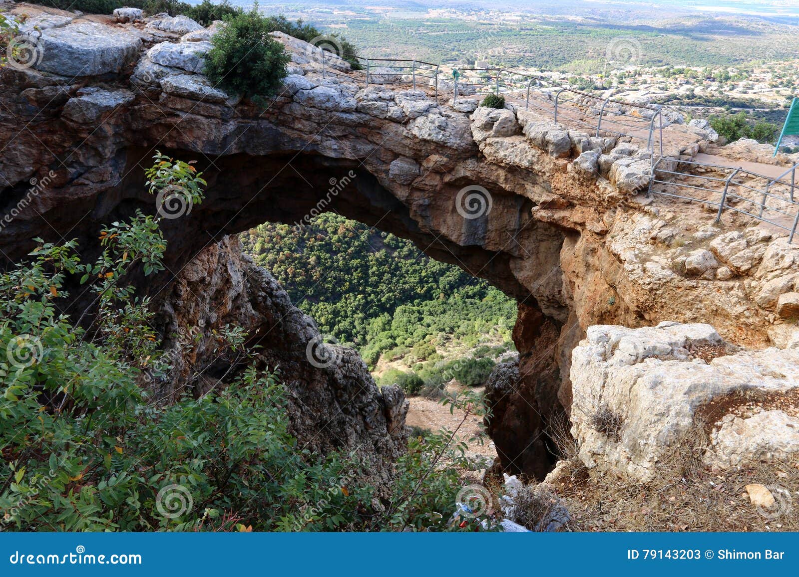 Arched cave, rainbow stock image. Image of mountain, israel - 79143203