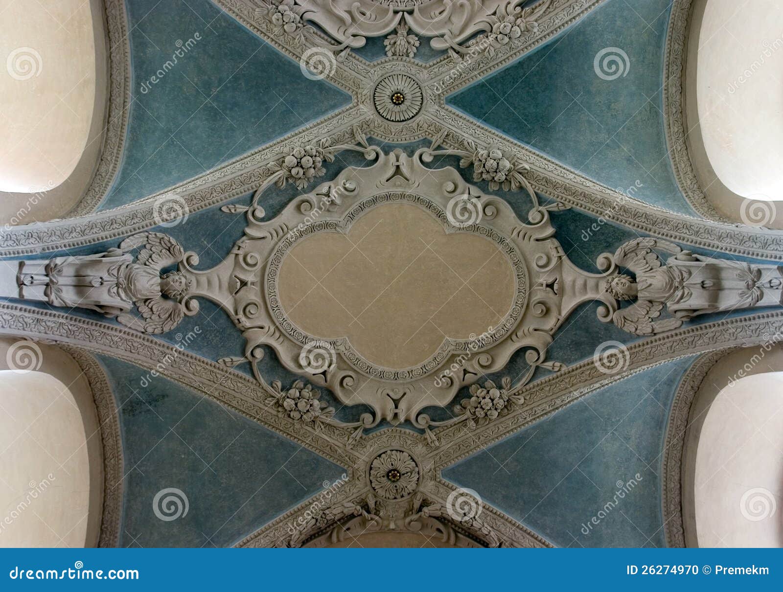 Arched Ceiling of Catholic Church in Prague Stock Photo - Image of ...