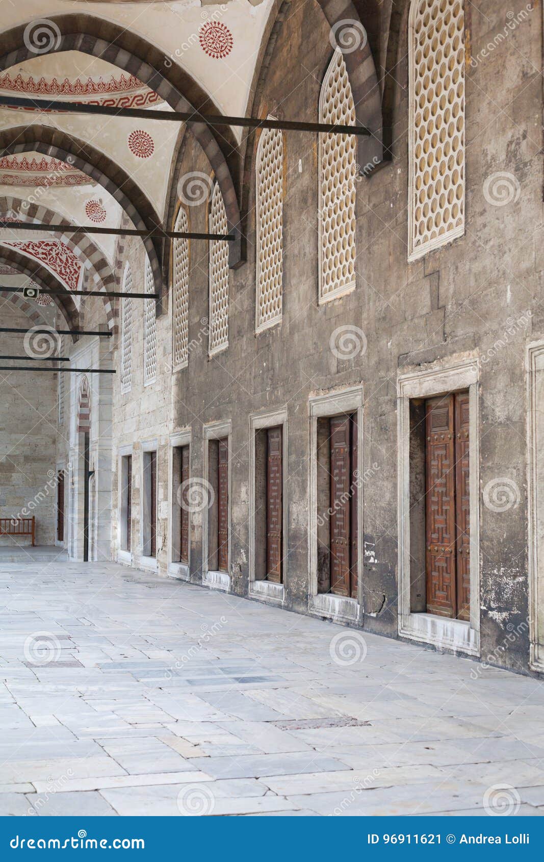 Arched Ceiling Portico with Doors in a Row in the Courtyard of a Stock ...