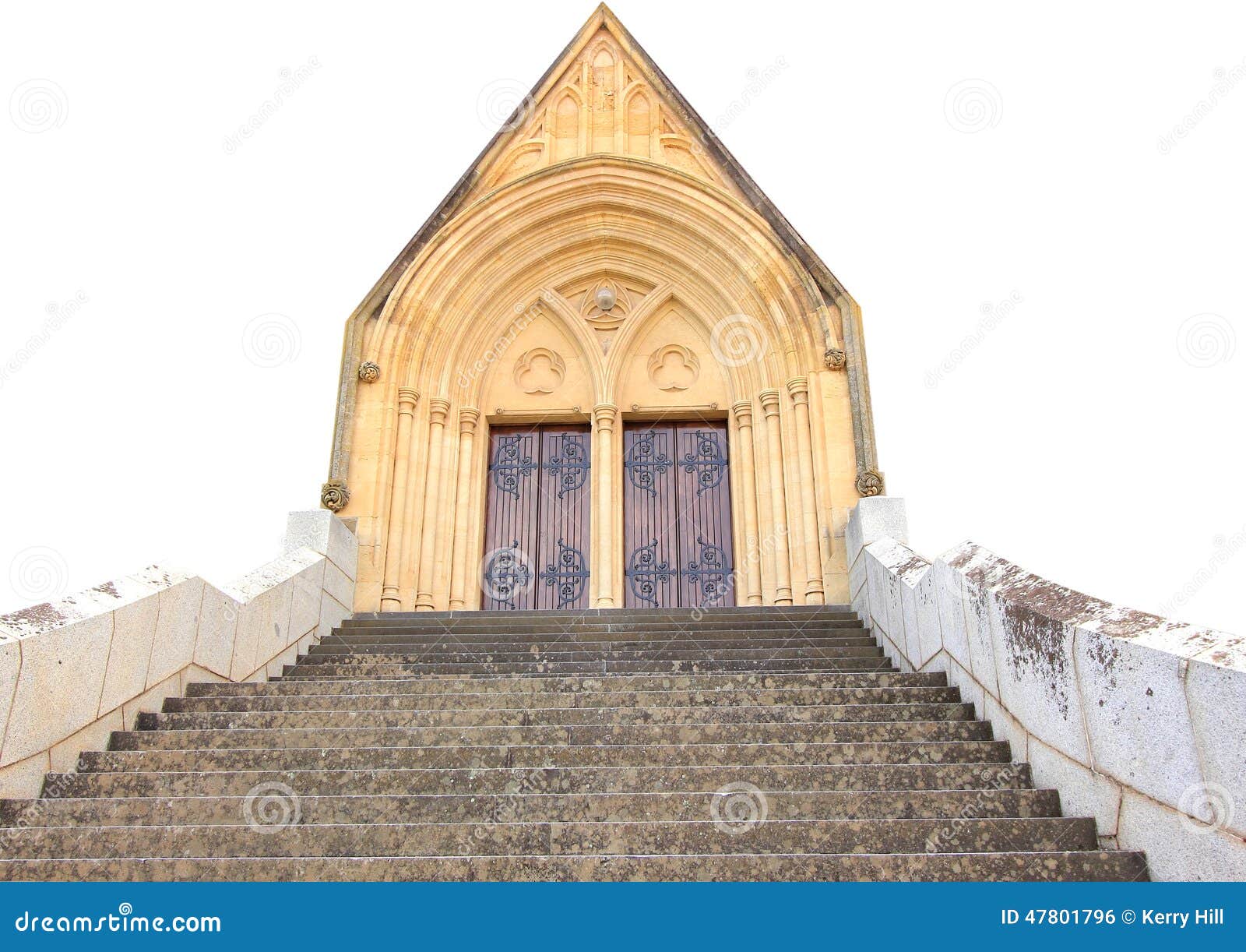 An Isolated Arched Church Monastery Chapel Window And Massive Stone ...