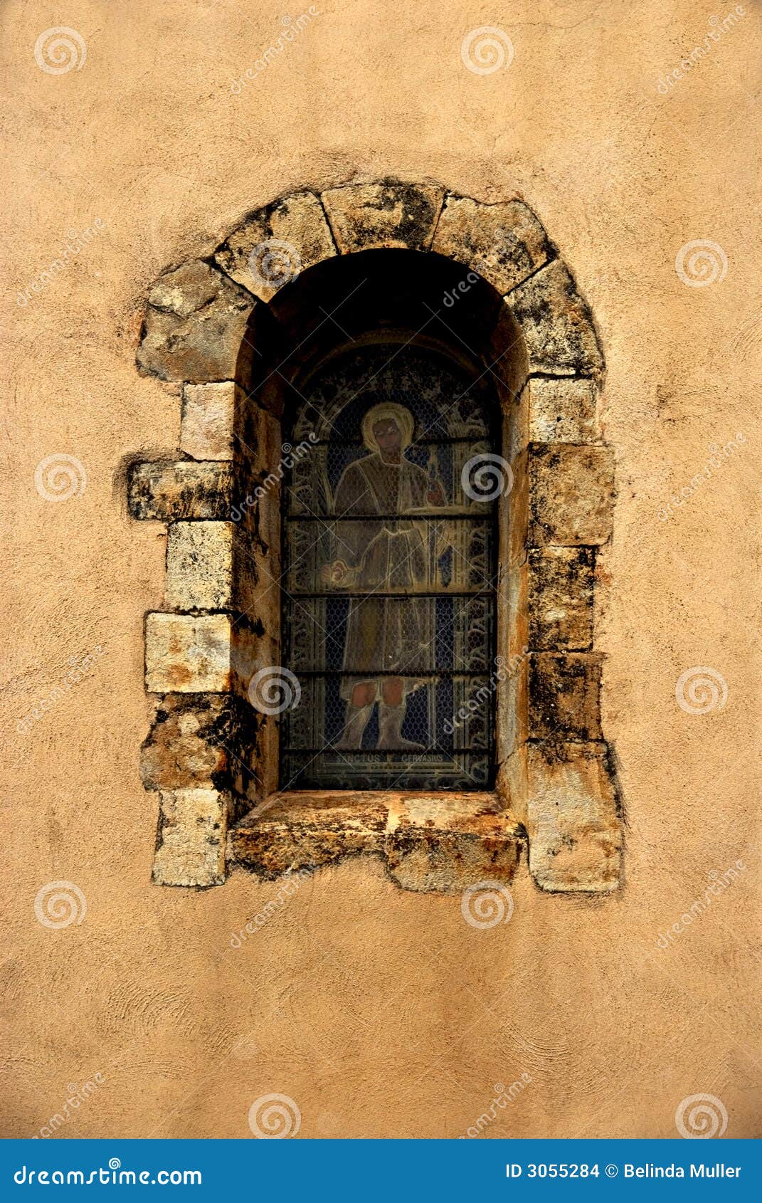 Arched church window stock photo. Image of stucco, stonework - 3055284